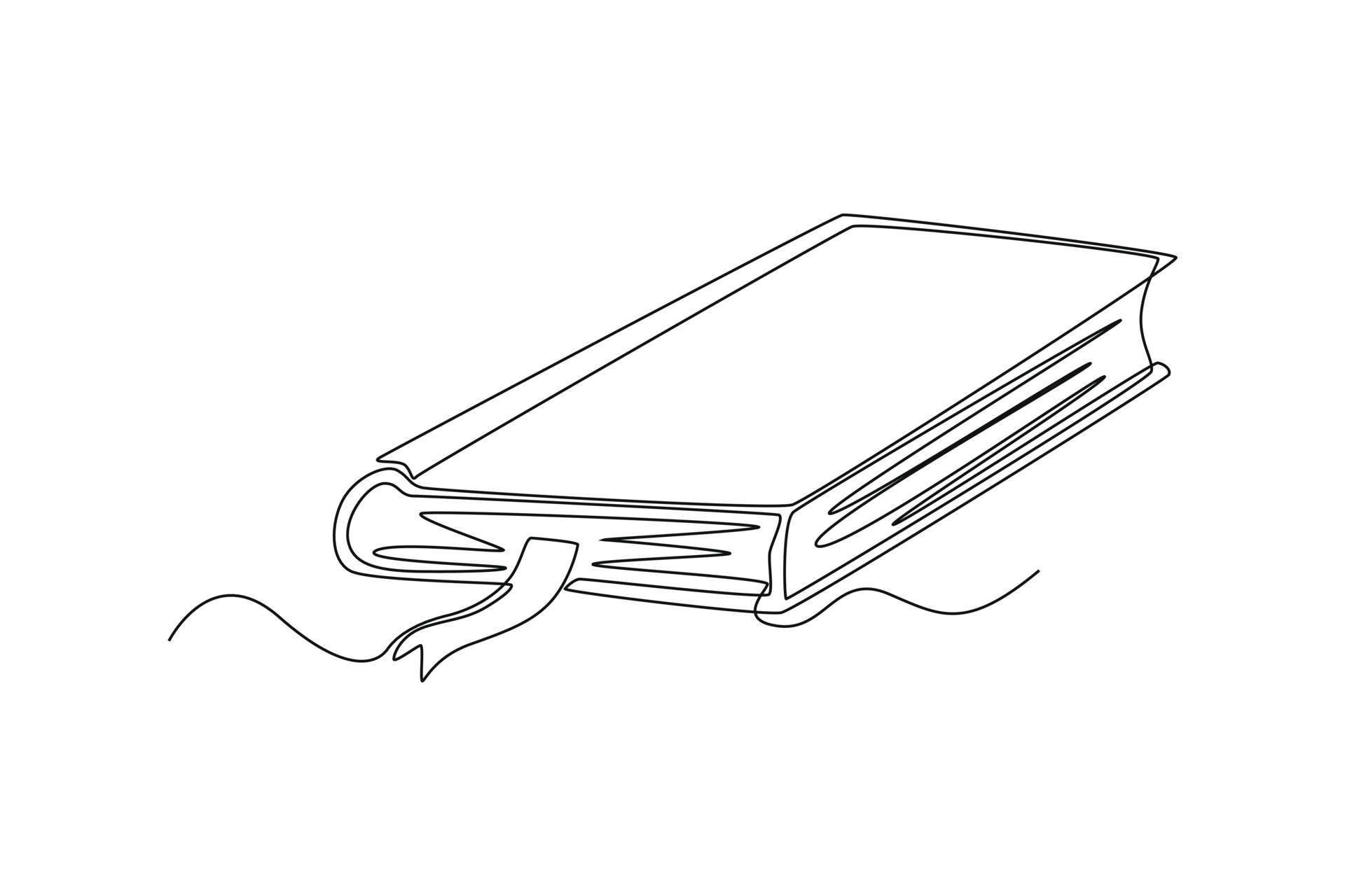 Single one line drawing closed book. World book day concept. Continuous ... Single one line drawing closed book. World book day concept. Continuous ...