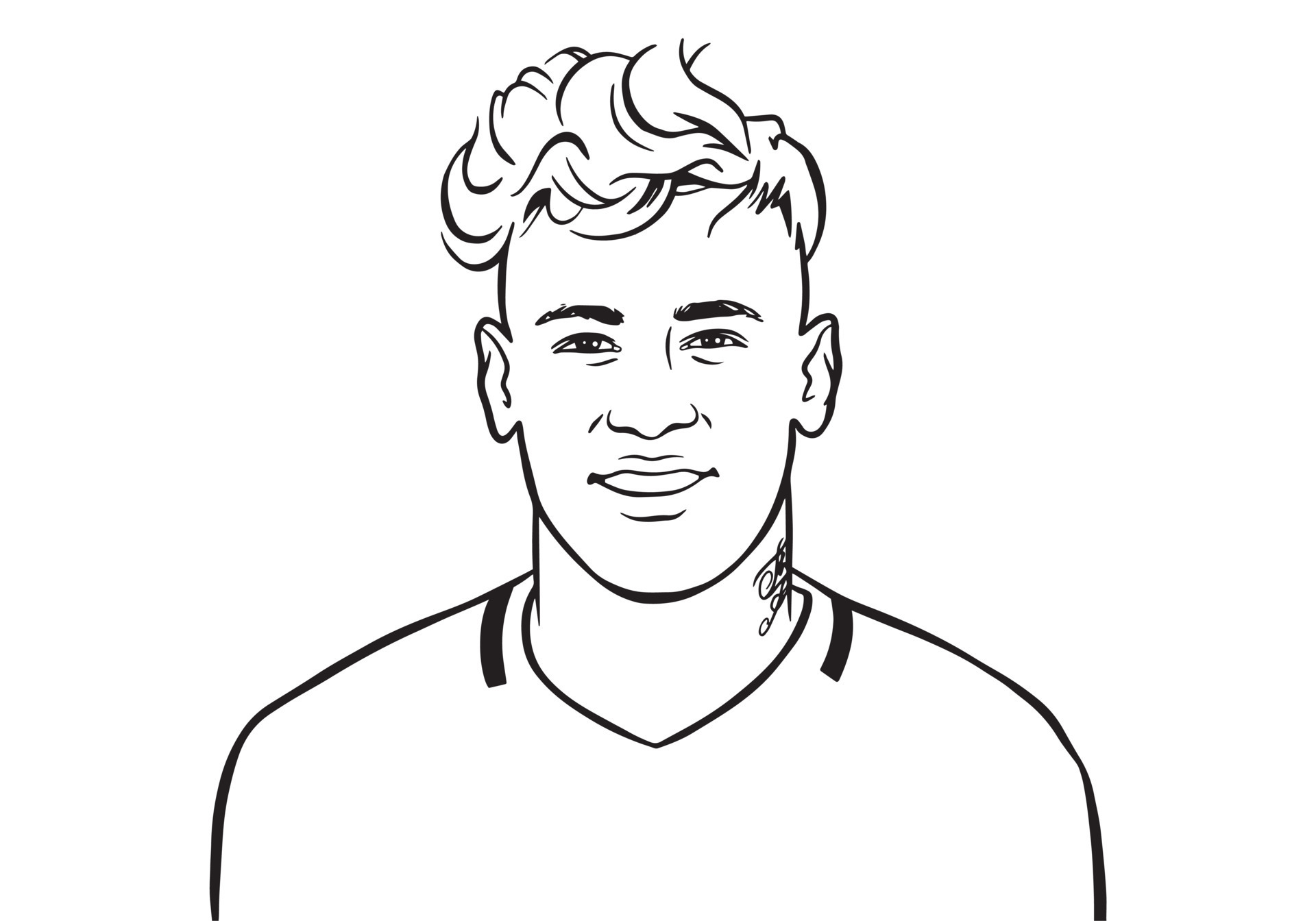 Brazilian footballer Brazil Neymar Jr vector portrait illustration ... Brazilian footballer Brazil Neymar Jr vector portrait illustration ...