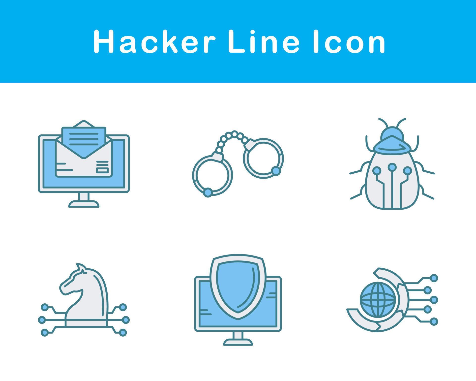 conjunto de iconos de vector de hacker 21460310 Vector en Vecteezy