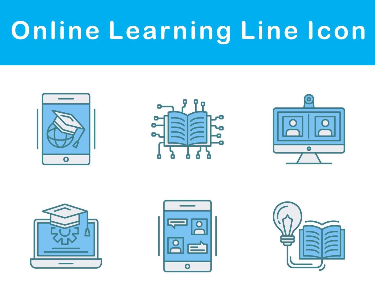Online Learning Vector Icon Set 21460317 Vector Art at Vecteezy