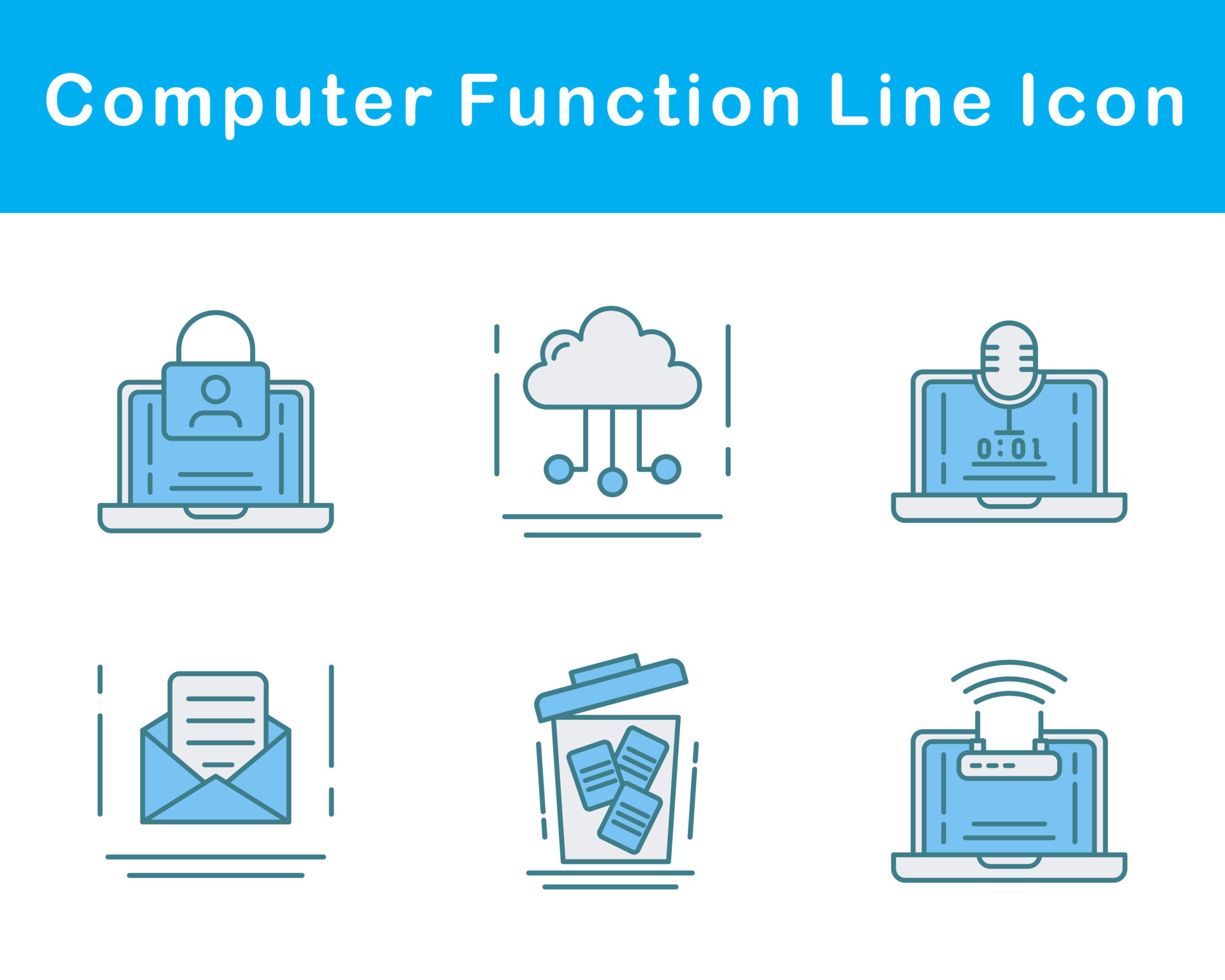 Computer Function Vector Icon Set 21467205 Vector Art at Vecteezy