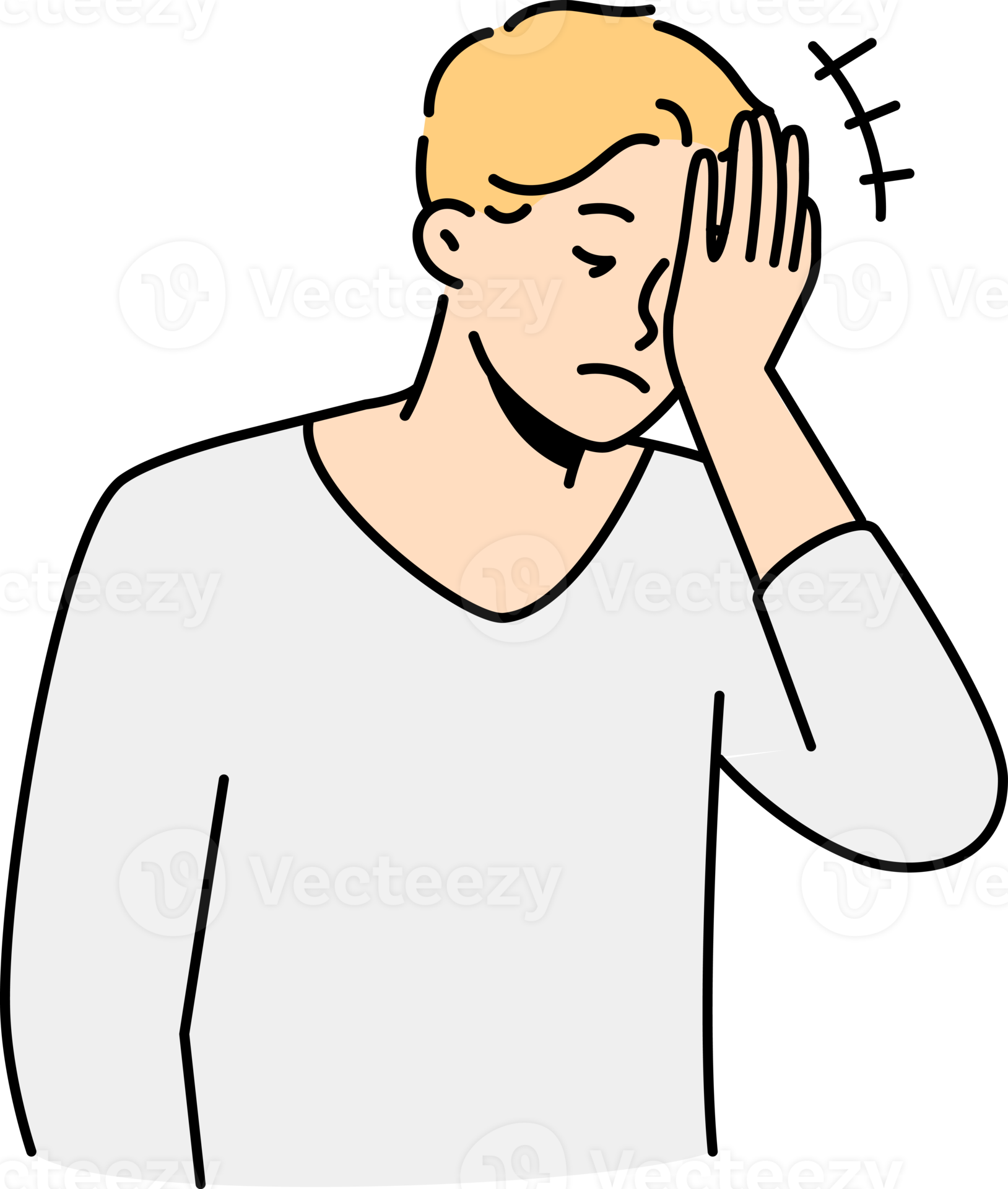Frustrated man make face palm gesture 21468610 PNG