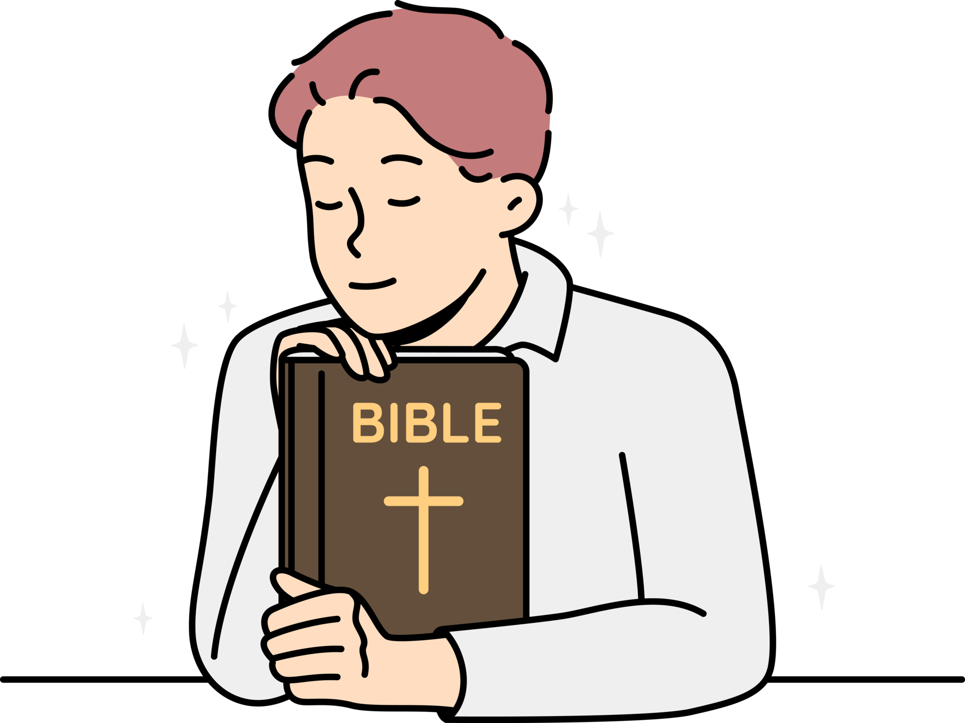 Man Christian holds Bible, prays to God, feels grace. 21468651 PNG Man Christian holds Bible, prays to God, feels grace. 21468651 PNG