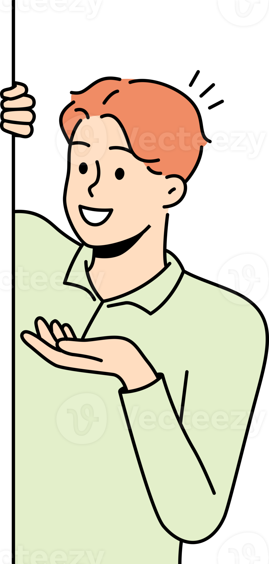 Smiling Man Look Behind Mockup Poster 21468888 Png