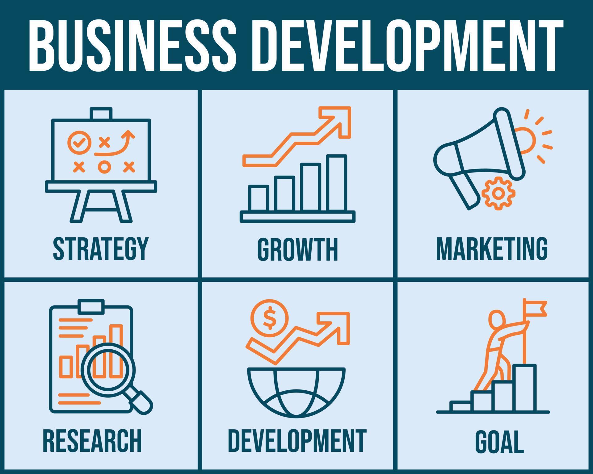 Business Development icon vector banner web illustration for Business ...