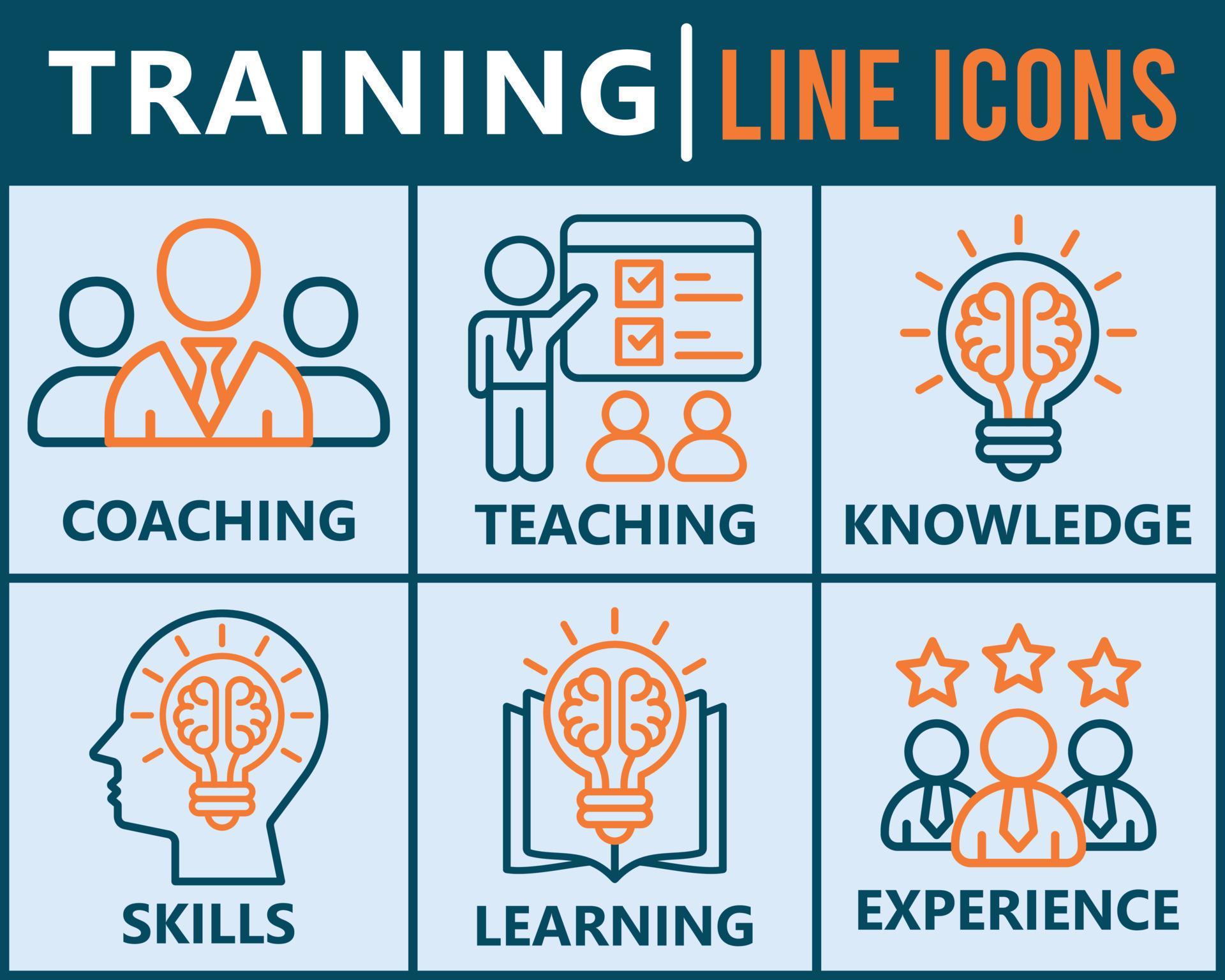 Training banner web icon vector illustration concept for education with icon of coaching ...