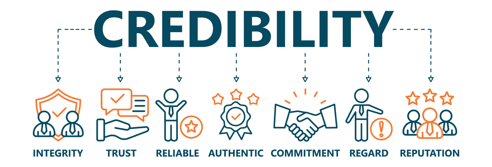 Credibility banner web icon vector illustration concept with icon of ... Credibility banner web icon vector illustration concept with icon of ...