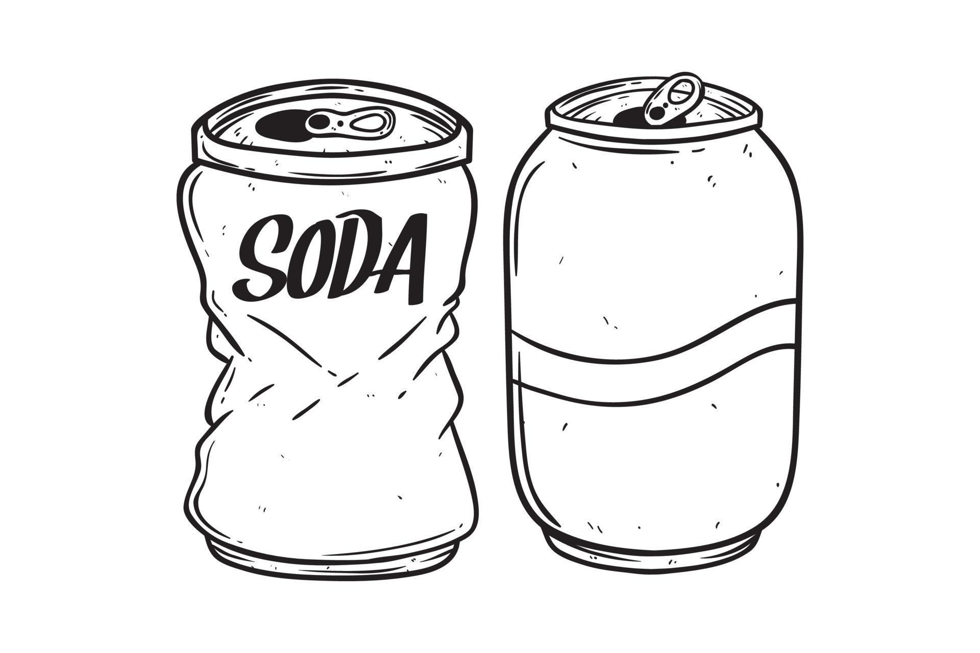 Soda Can Hand Drawing On White Background 21470705 Vector Art At Vecteezy