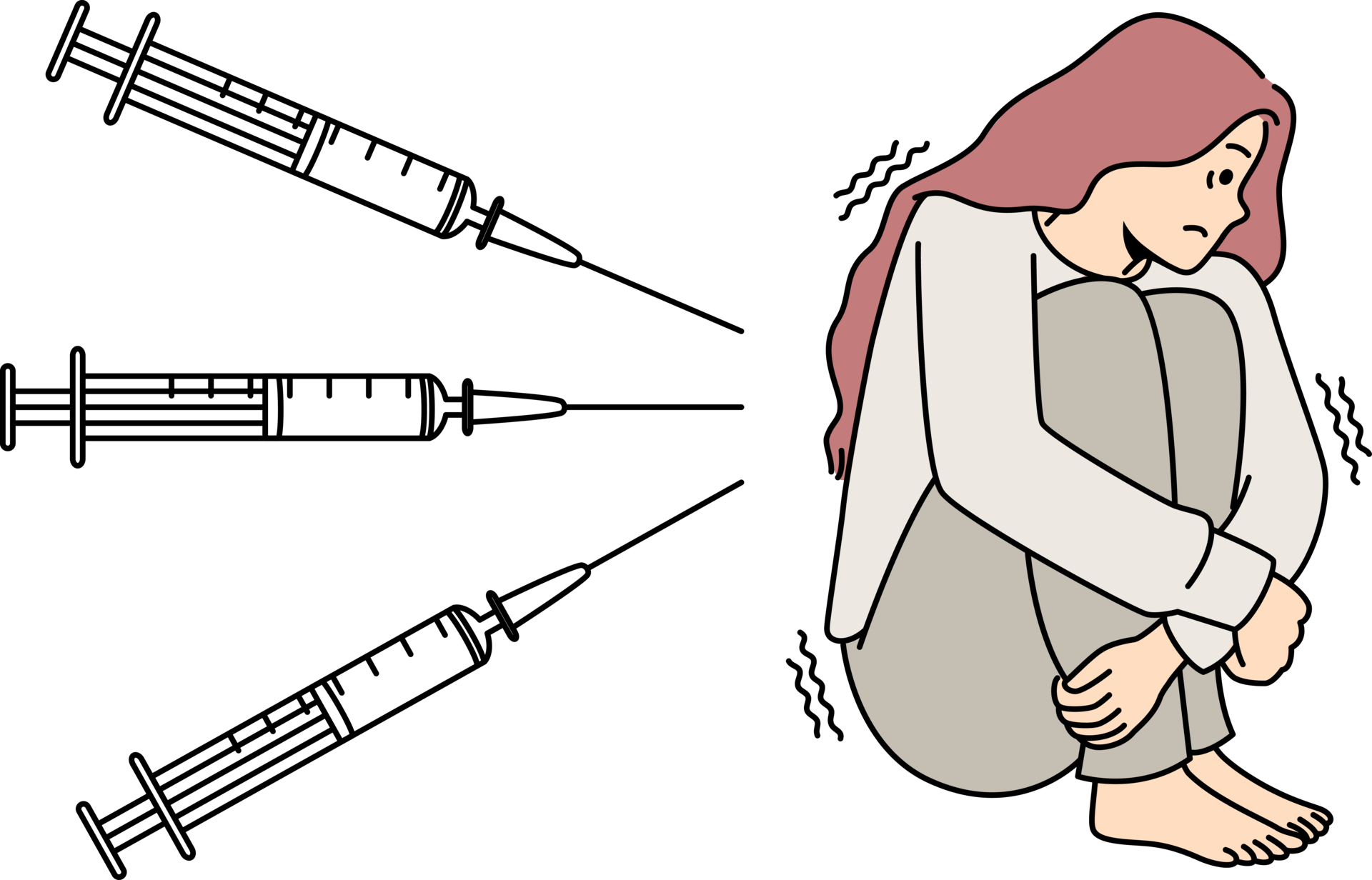 Stressed Woman Scared Of Injections 21476282 Png