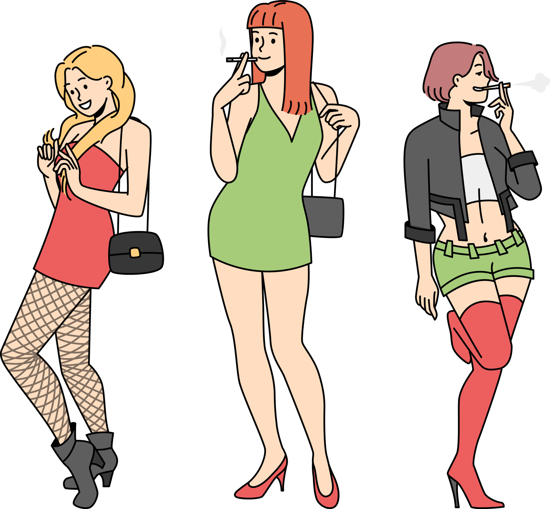 Group Of Prostitutes Outside 21476581 Png