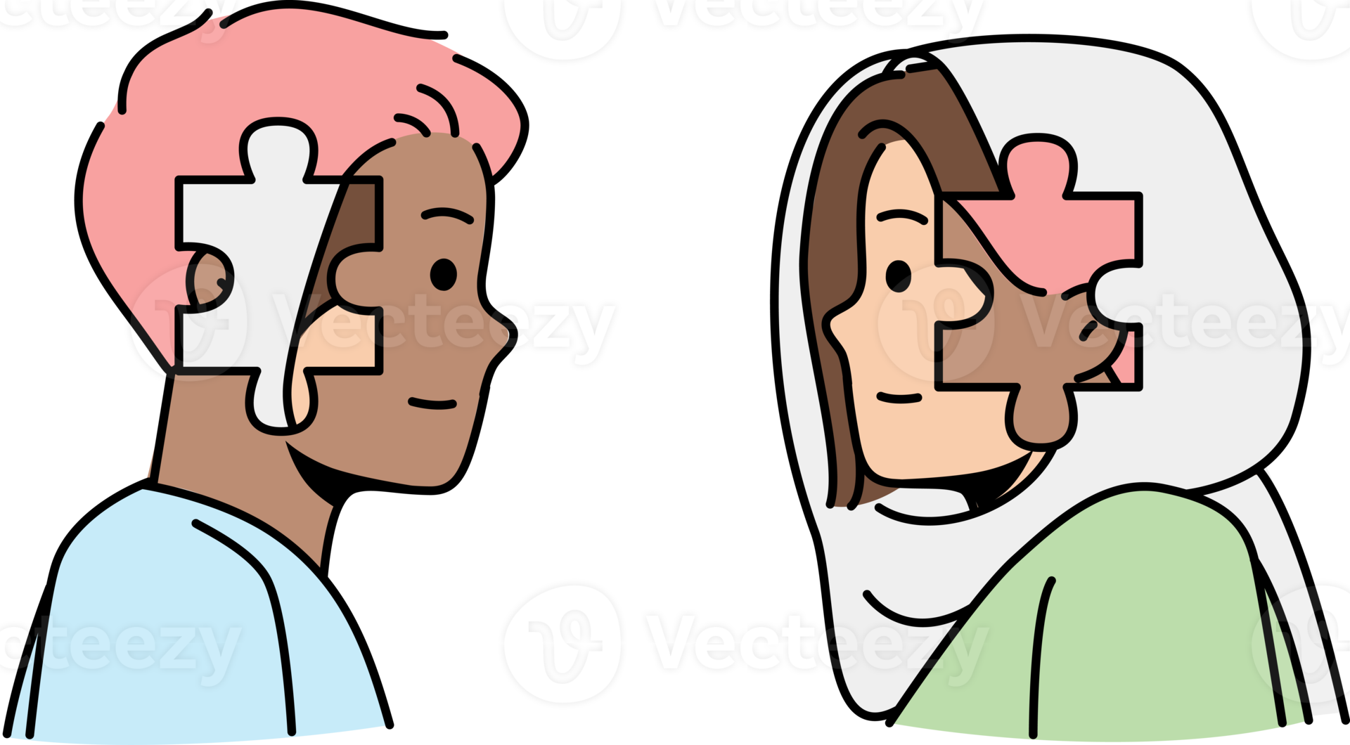 Multicultural woman, man trying to understand to each other. 21476624 PNG