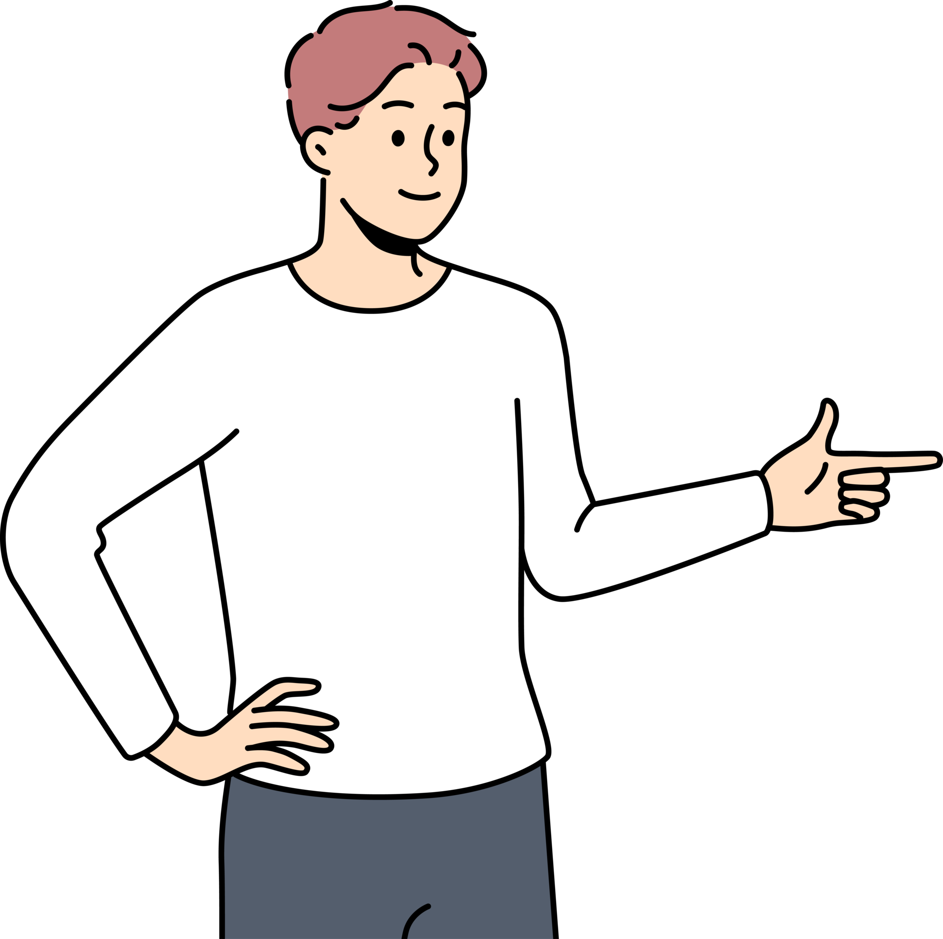 Smiling man point aside 21476657 PNG