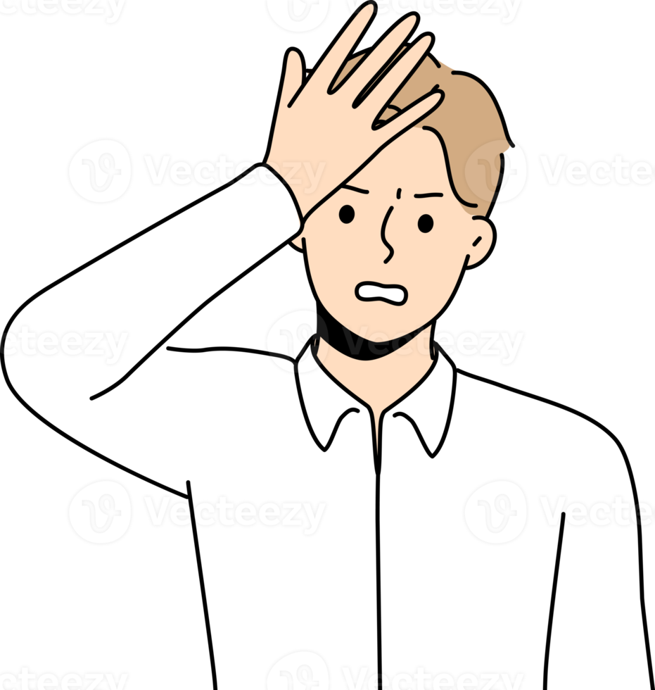 Stressed Man Make Hand Gesture Remembering Something 21476659 Png
