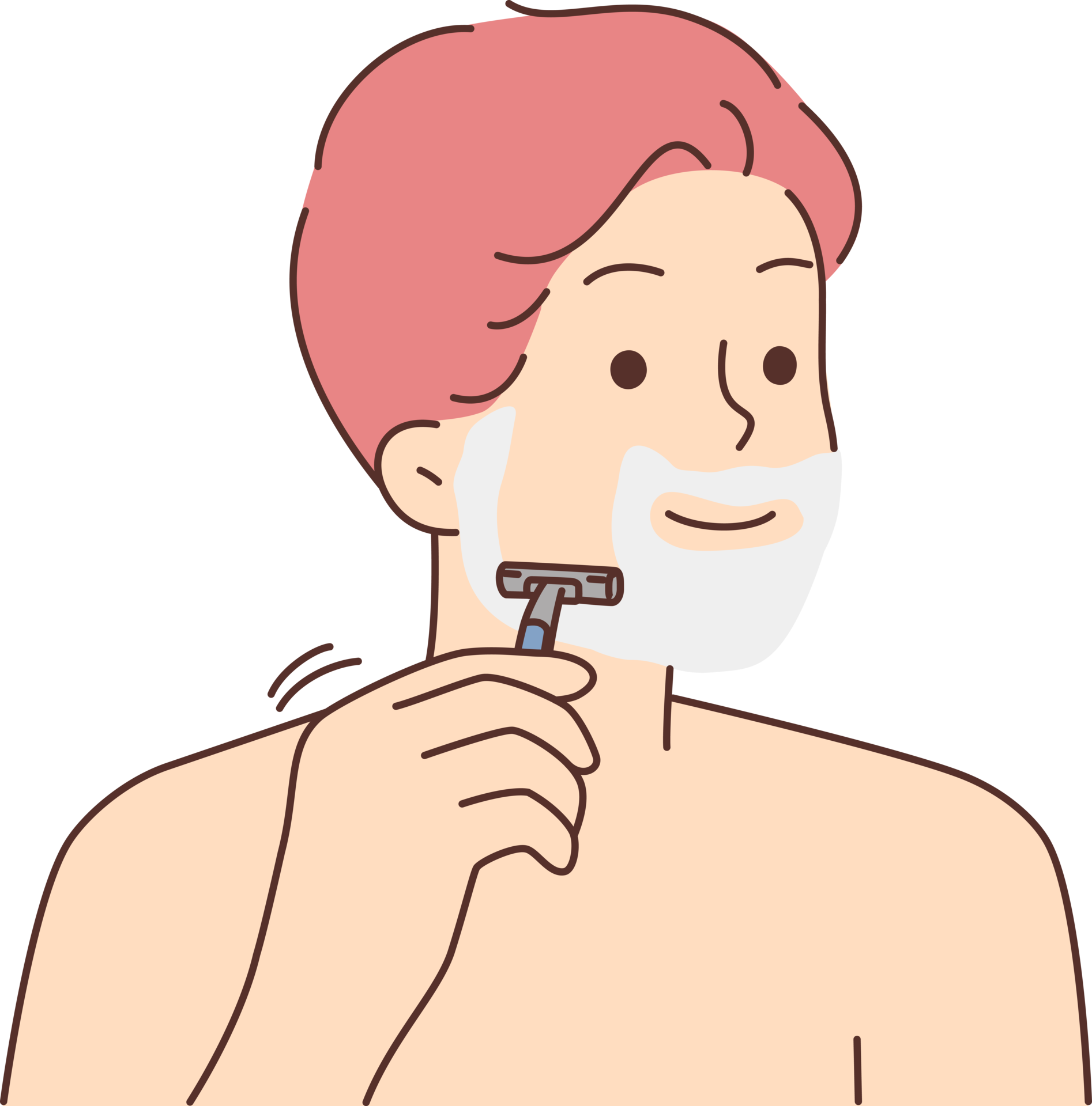 Smiling Man Shaving With Razor 21477263 Png