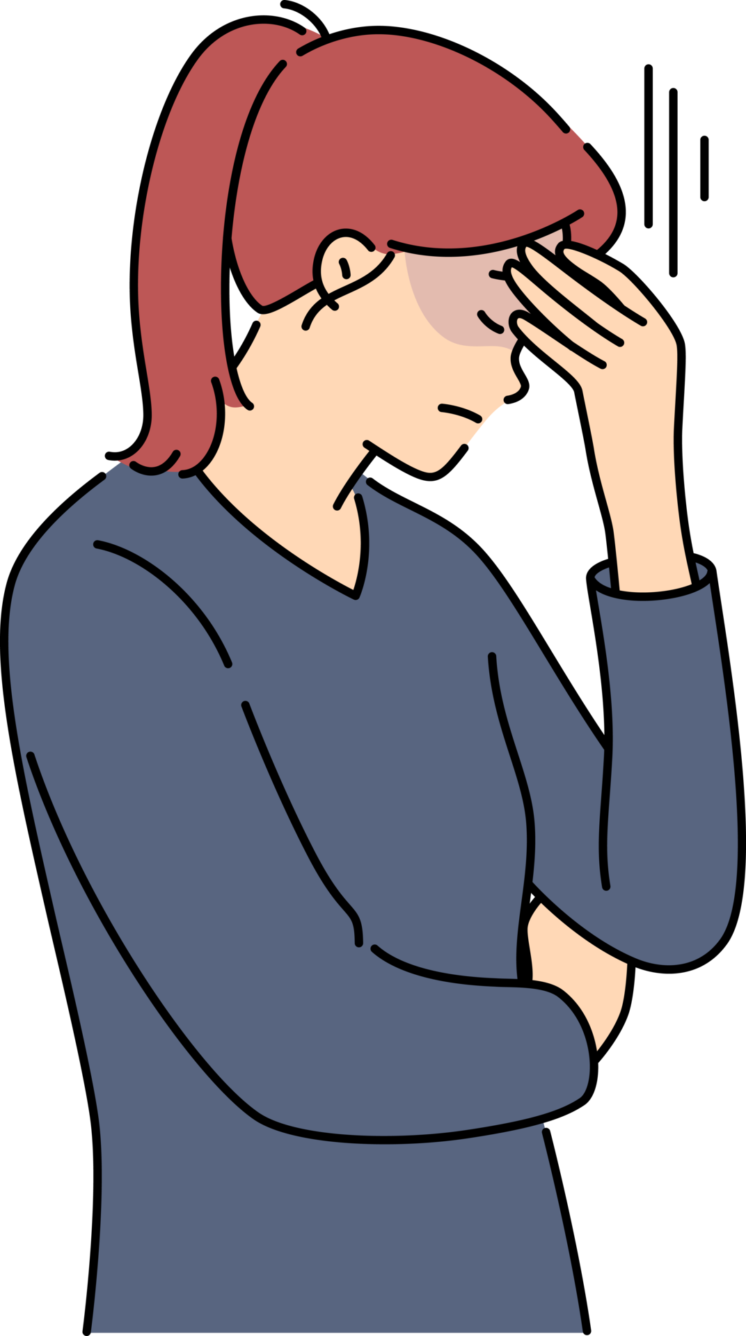 Unhappy Woman Feeling Stressed Thinking 21477640 Png