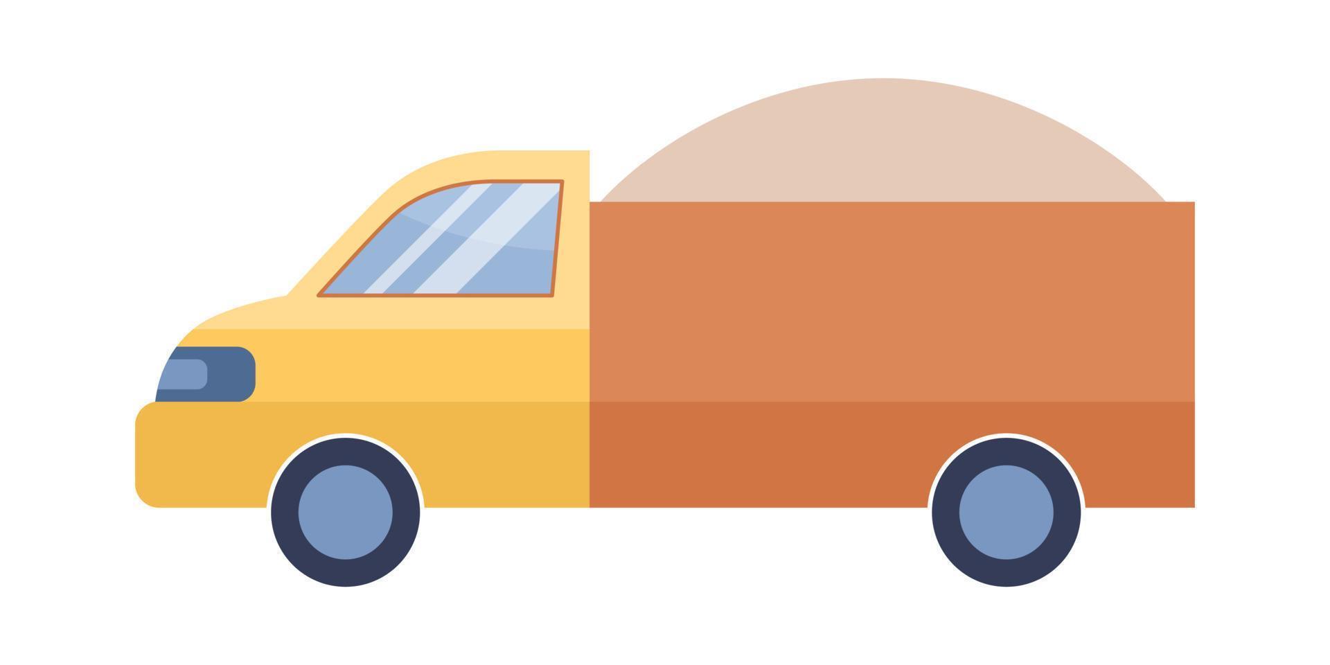 Sand truck car icon. Construction truck with full body. Construction ... Sand truck car icon. Construction truck with full body. Construction ...