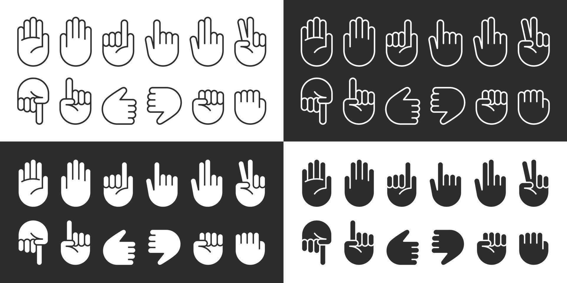 Hands icons set. Hand gestures. Hands and other gestures. Vector scalable graphics 21477880 ...