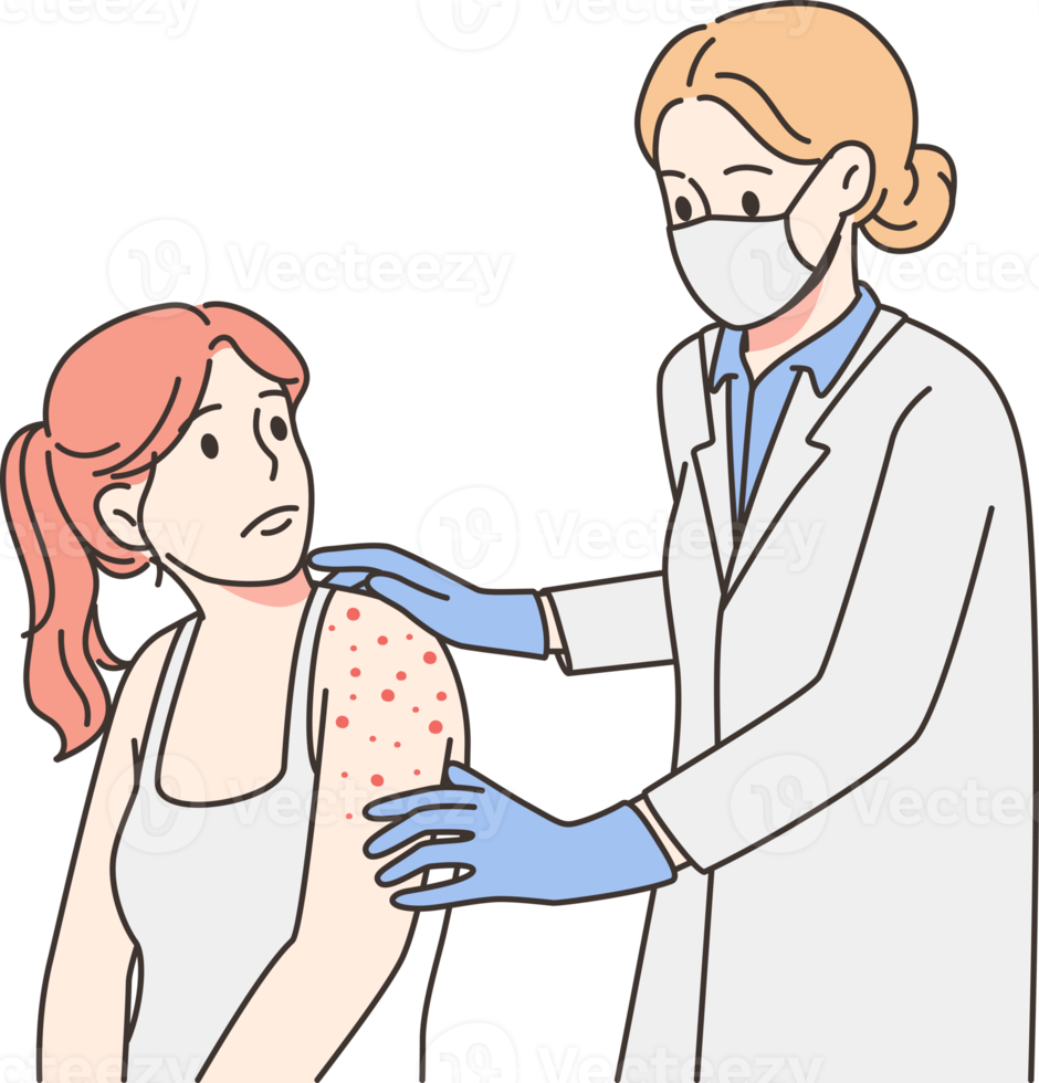 Doctor examine patient with red rash 21478053 PNG Doctor examine patient with red rash 21478053 PNG