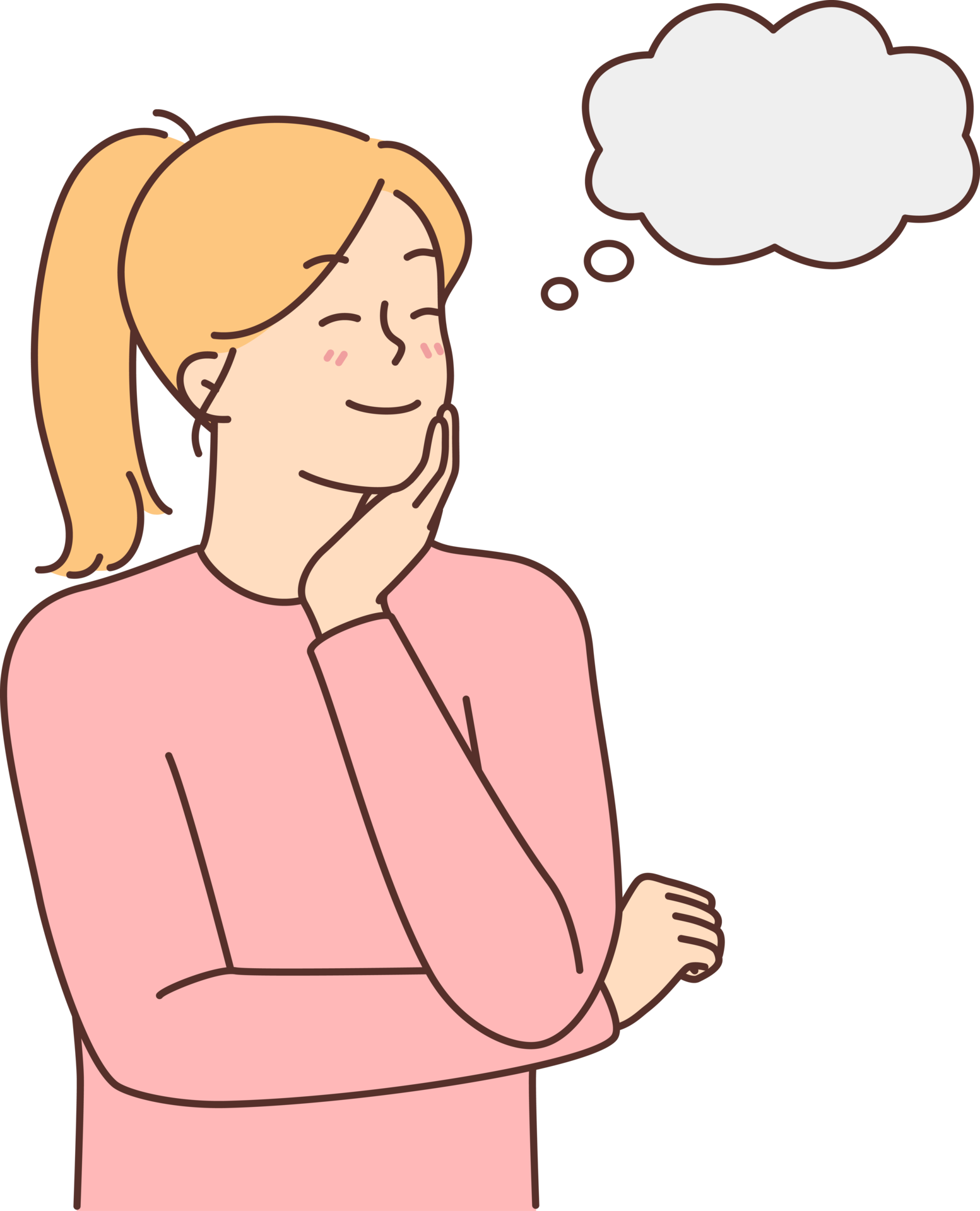 Smiling Woman Dreaming Or Imagining 21478094 Png