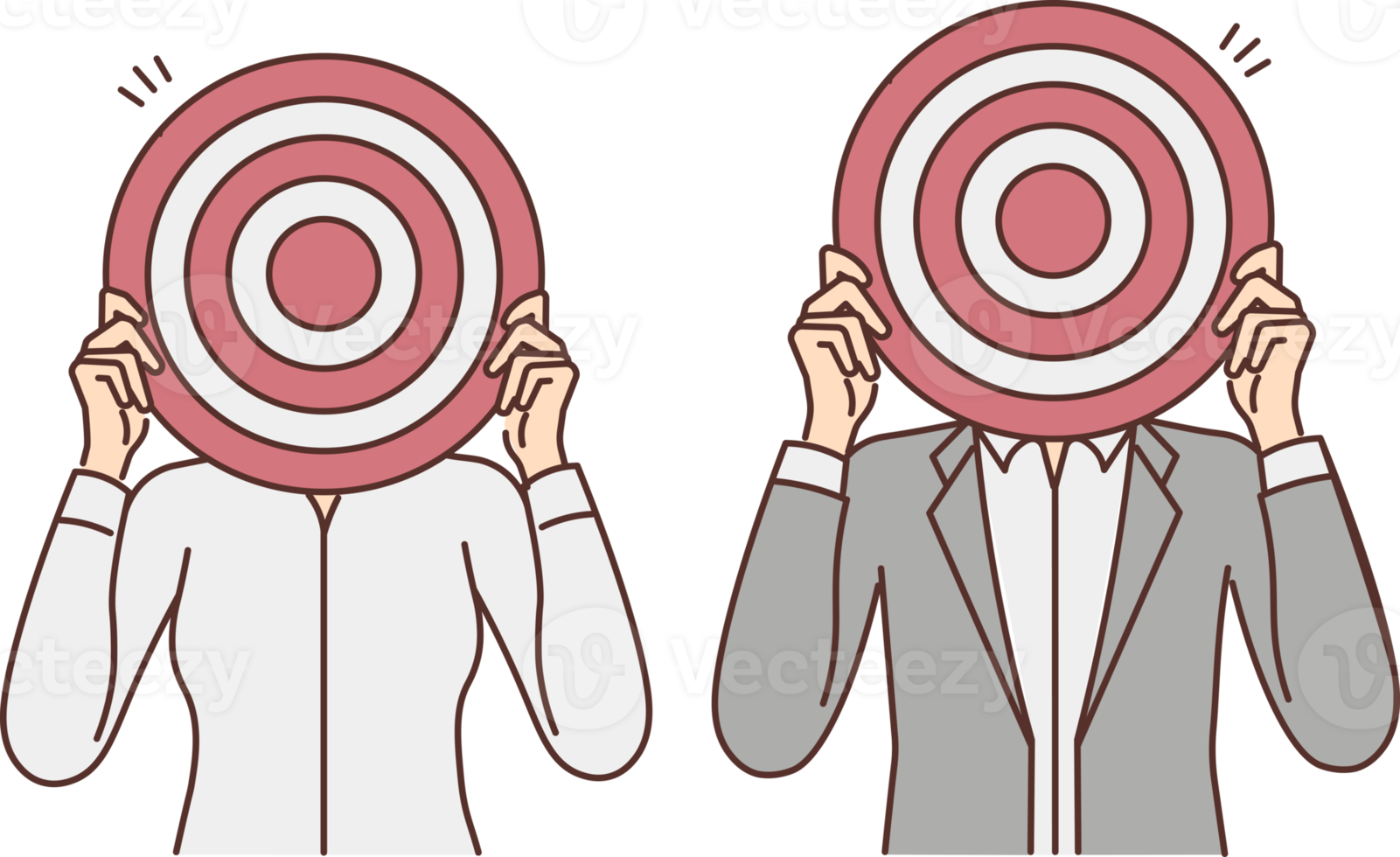 Businesspeople With Targets On Faces 21478108 Png
