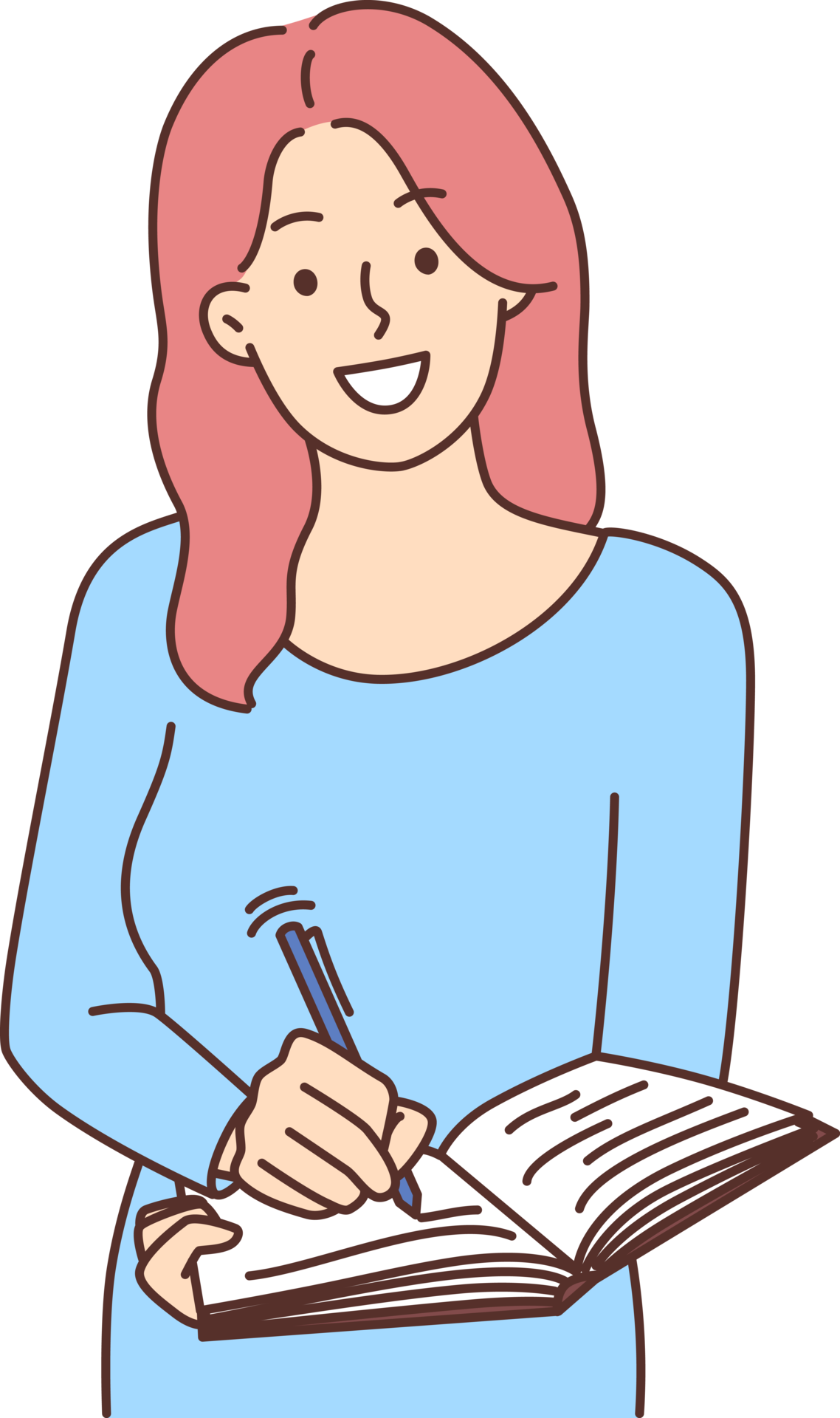 Smiling Woman Writing In Notebook 21478124 Png