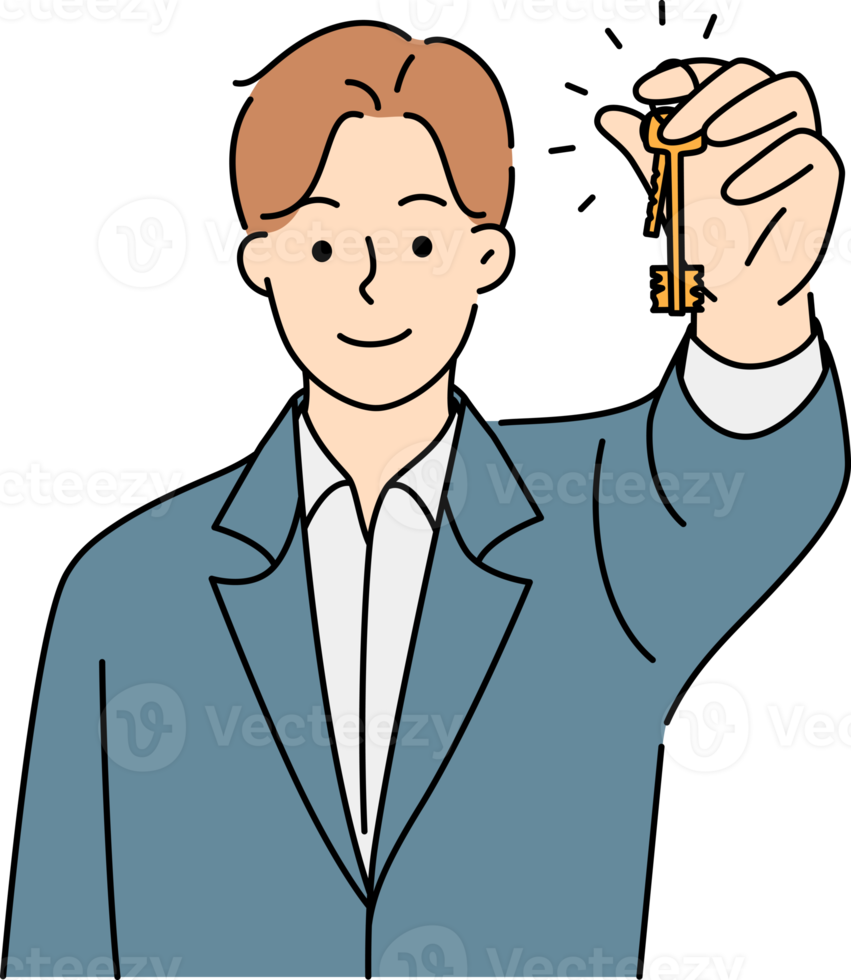 Smiling male realtor hold keys 21478126 PNG Smiling male realtor hold keys 21478126 PNG