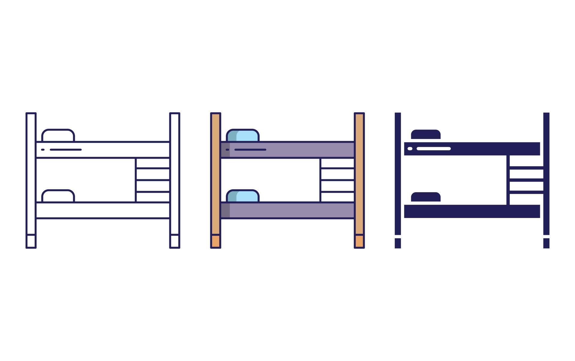 Bunk Bed Vector Icon 21478193 Vector Art At Vecteezy