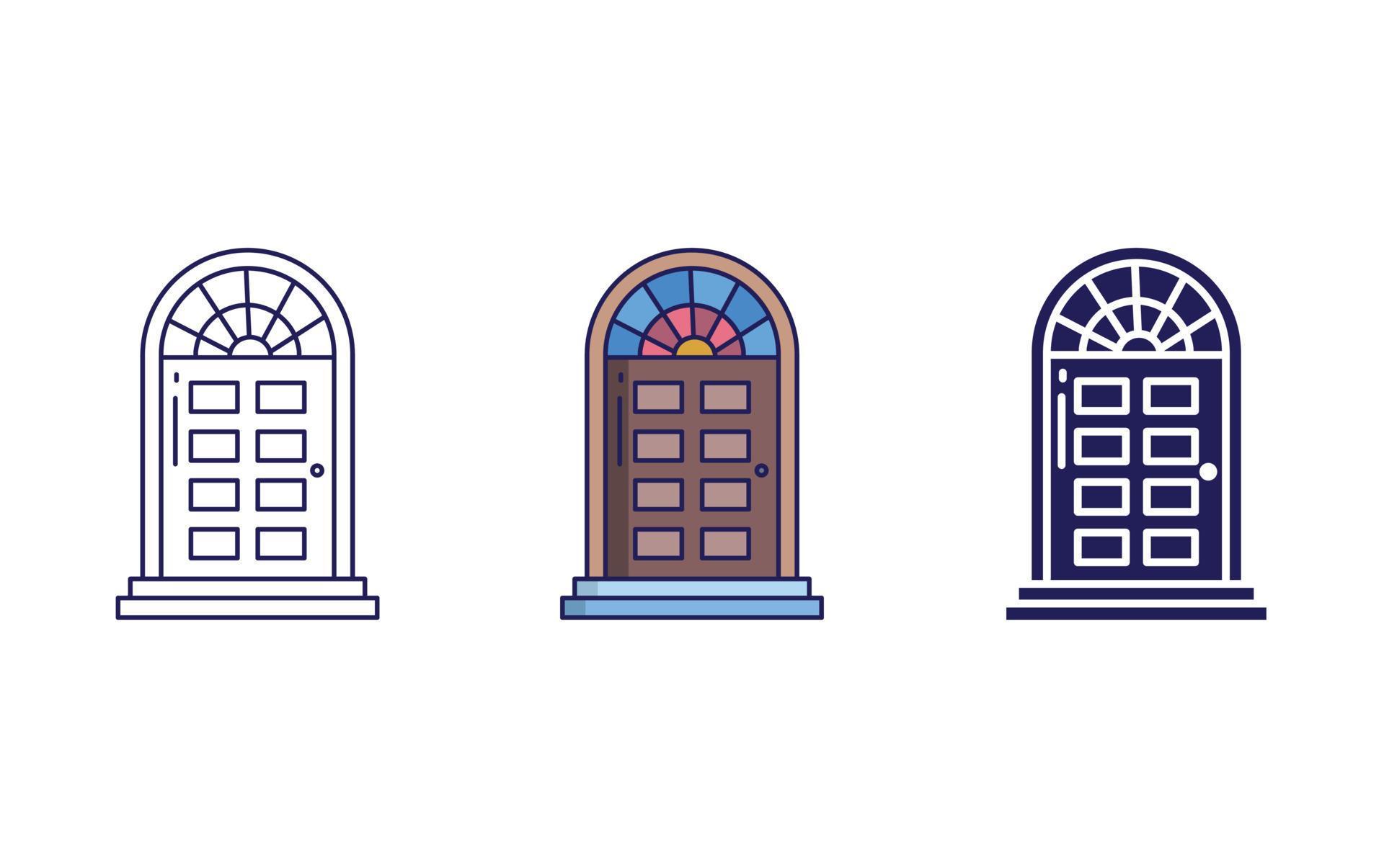 Wooden Door Vector Icon 21478200 Vector Art At Vecteezy