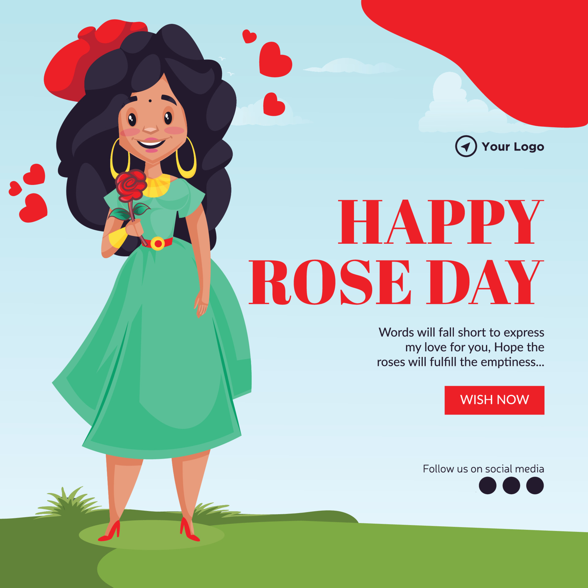 Happy rose day beautiful banner design template 21481354 Vector Art at ...
