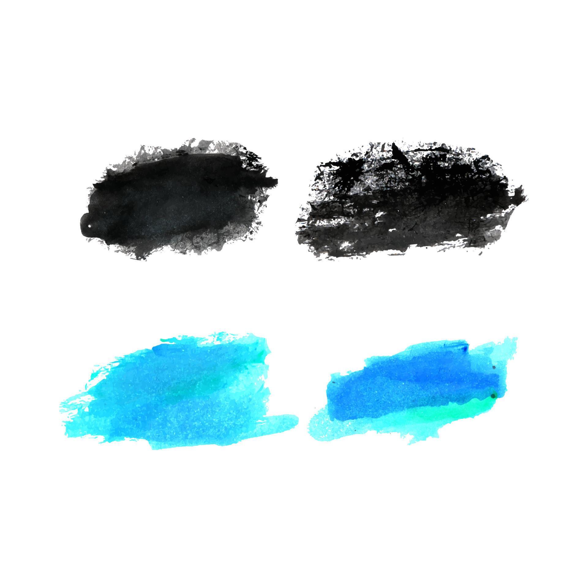 Vector blue and black spot hand drawing watercolor brush. hand draw brush set template 21483464 ...