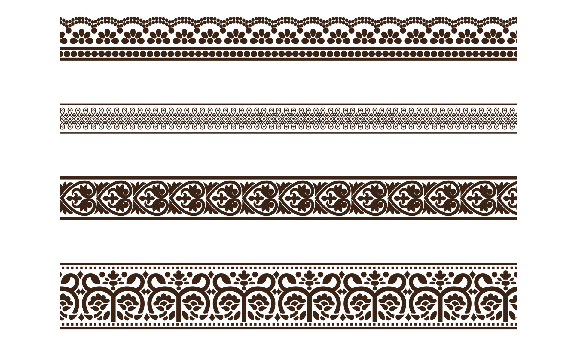 Decorative seamless borders 21483601 Vector Art at Vecteezy