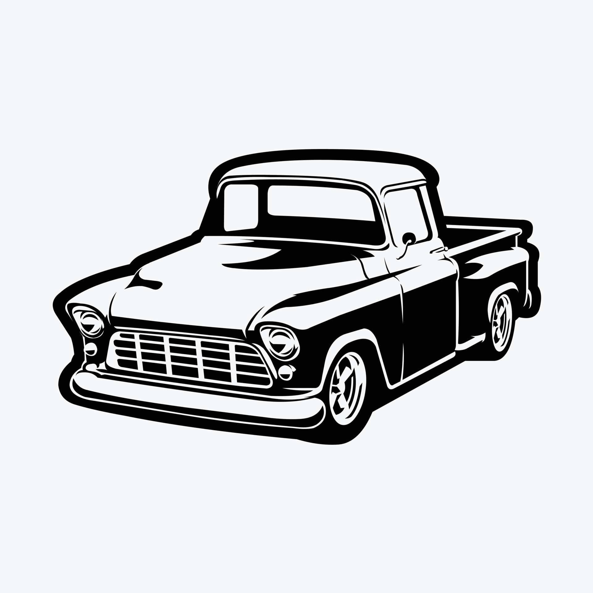 Classic Pickup Truck Silhouette Vector Art Isolated. Farm Truck ... Classic Pickup Truck Silhouette Vector Art Isolated. Farm Truck ...