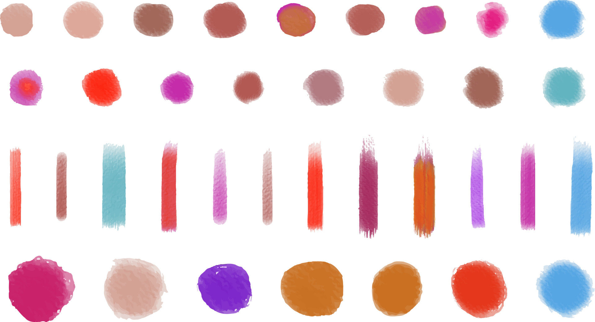Colorful vector watercolor brush strokes 21486352 Vector Art at Vecteezy