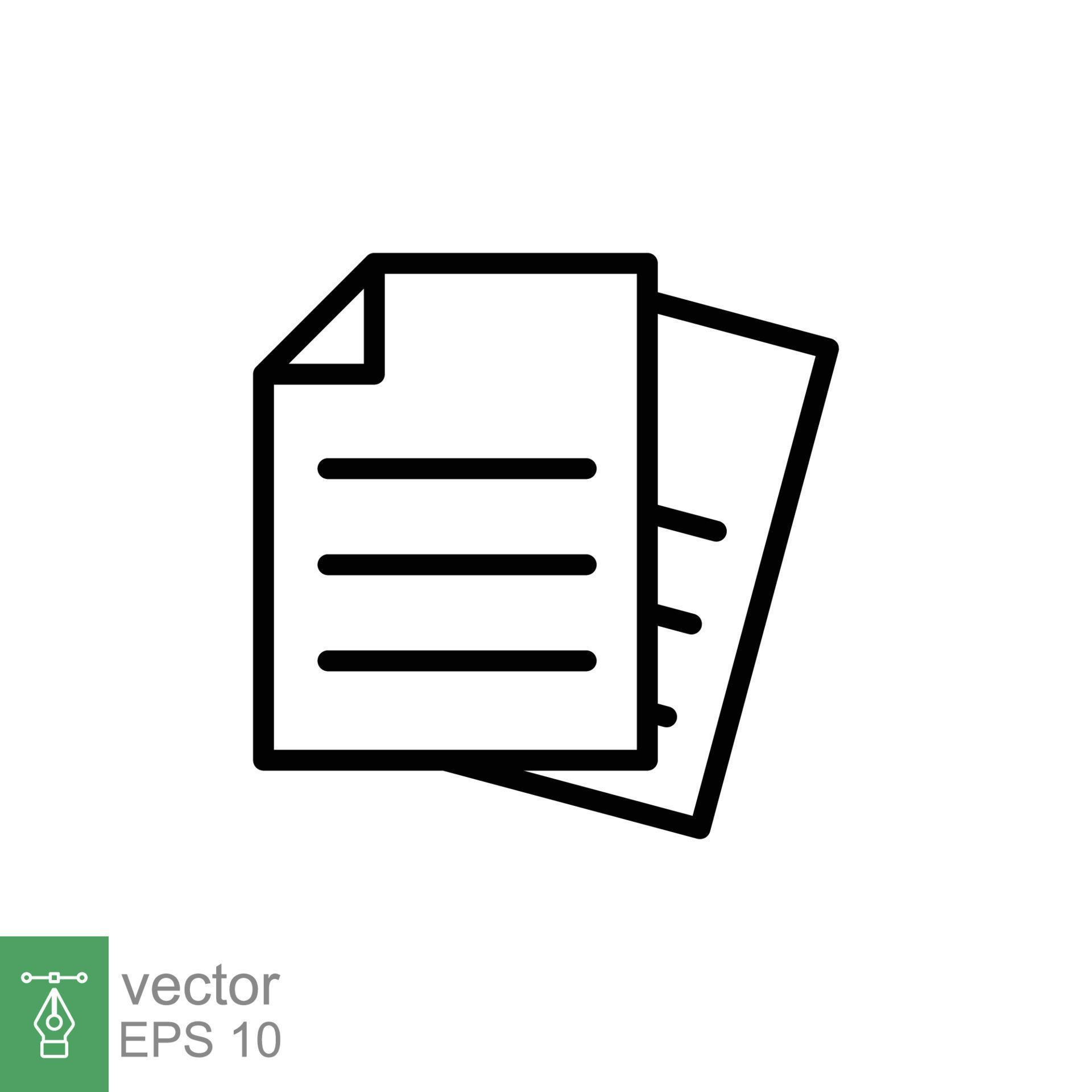 Document Line Icon Simple Outline Style Note Information Paper Sheet Pictogram Contract
