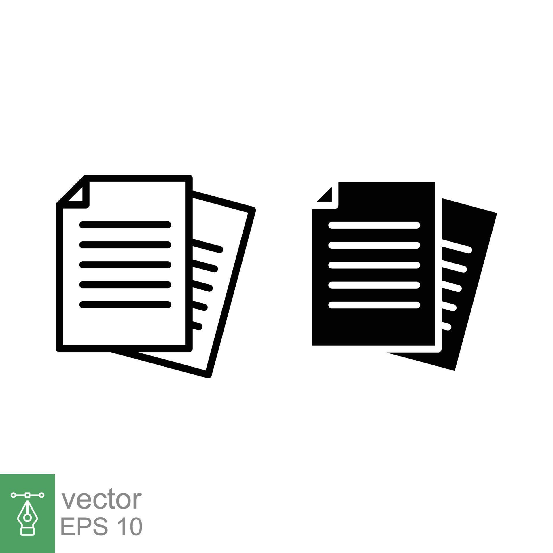 Document Line And Solid Icon Outline And Glyph Symbol Note