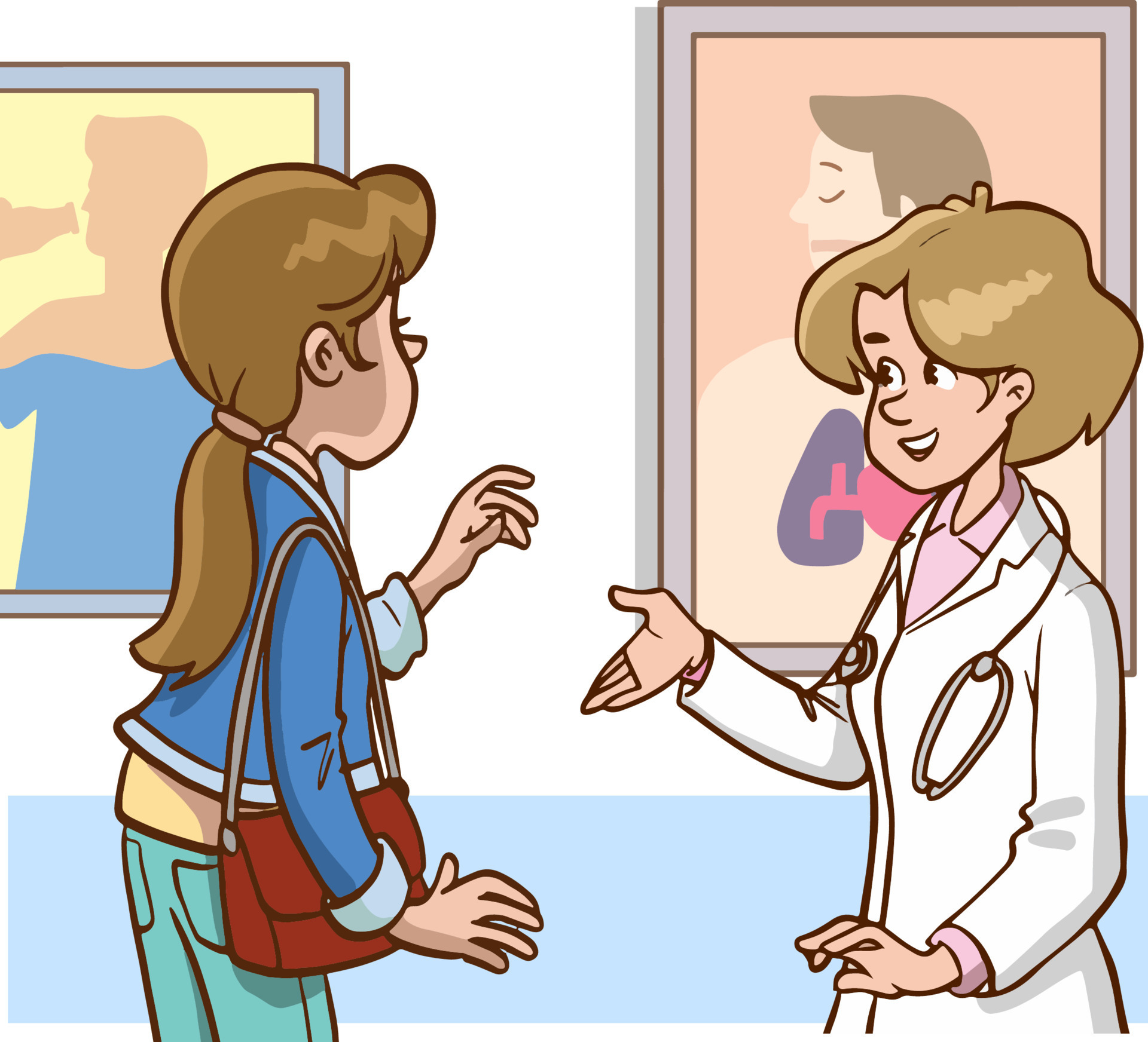 female doctor talking to her patient cartoon vector 21488922 Vector Art ... female doctor talking to her patient cartoon vector 21488922 Vector Art ...