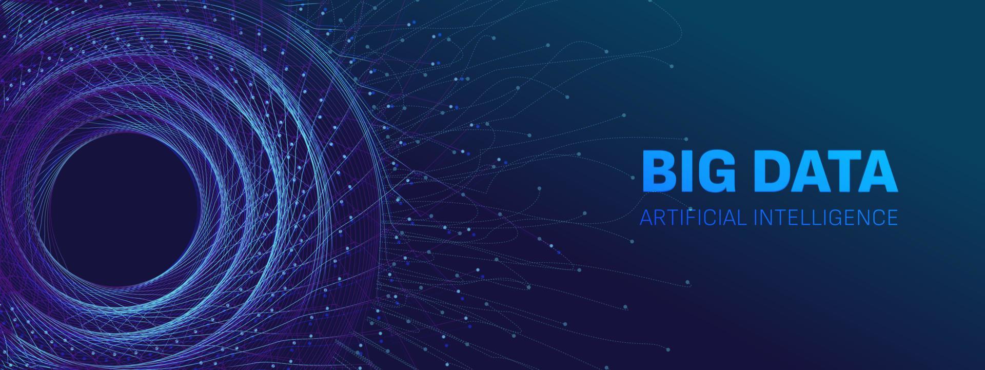 Big data stream technology concept for AI artificial intelligence deep machine learning. Storage ...