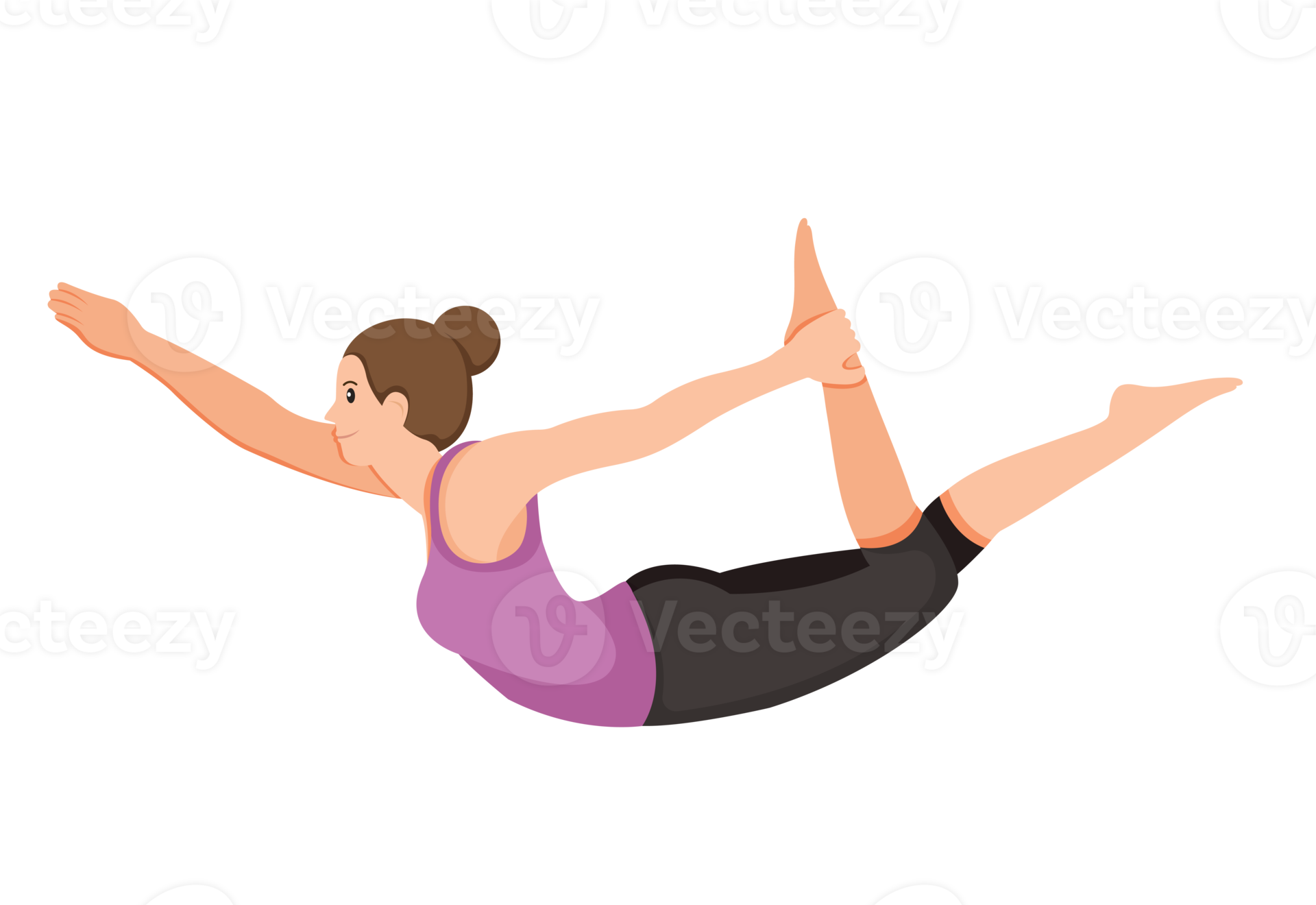 Young Woman Doing Yoga Poses Illustration 21491888 Png