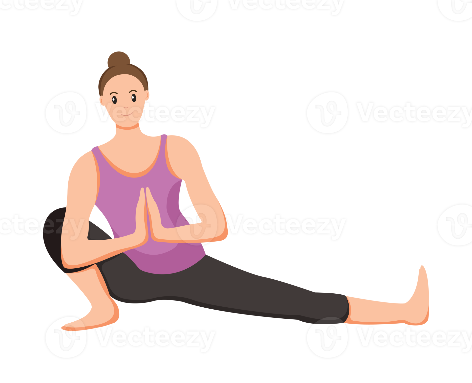 Young Woman Doing Yoga Poses Illustration 21491894 Png
