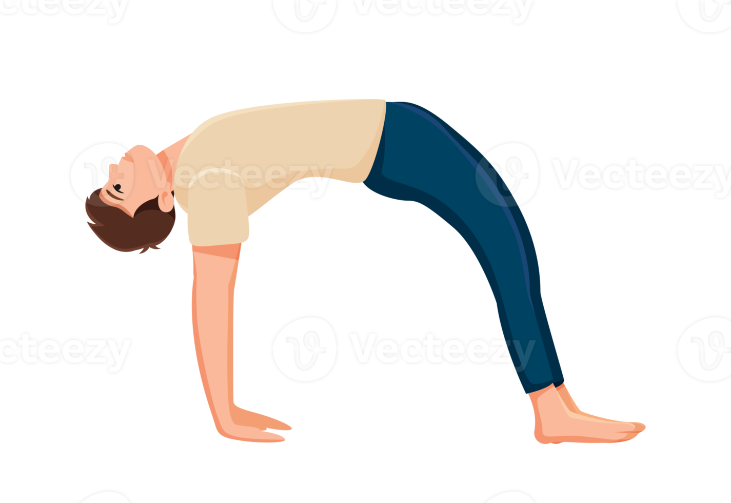 Young Man Doing Yoga Poses Illustration 21491900 Png