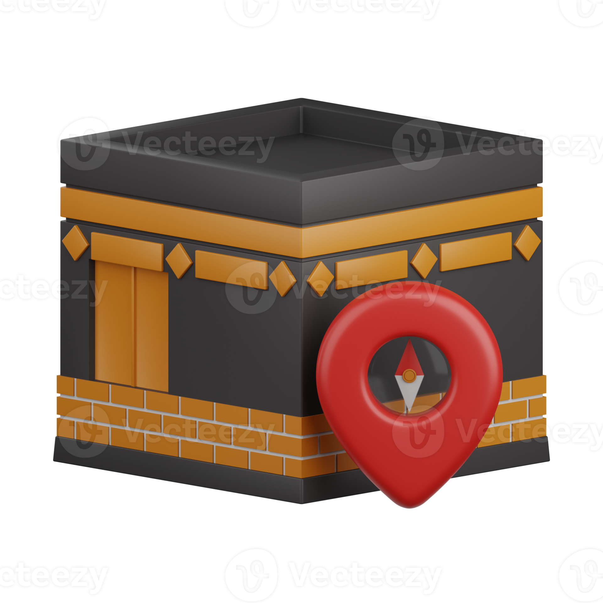 3d rendering qiblah isolated useful for muslim, religion, ramadan kareem eid al fitr design ...