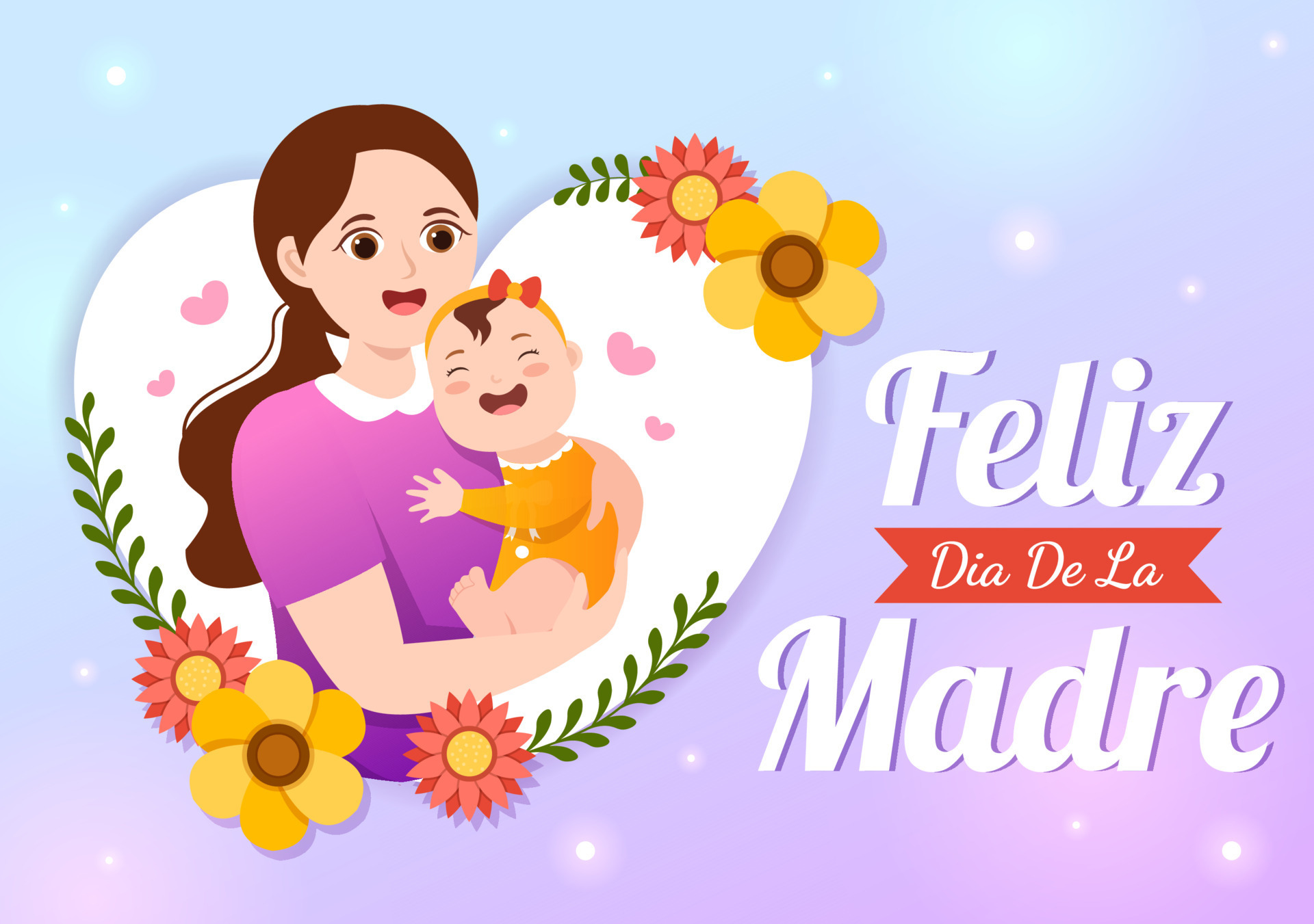 Feliz Dia Delaware La Madre Ilustración Con Celebrando Contento Madre