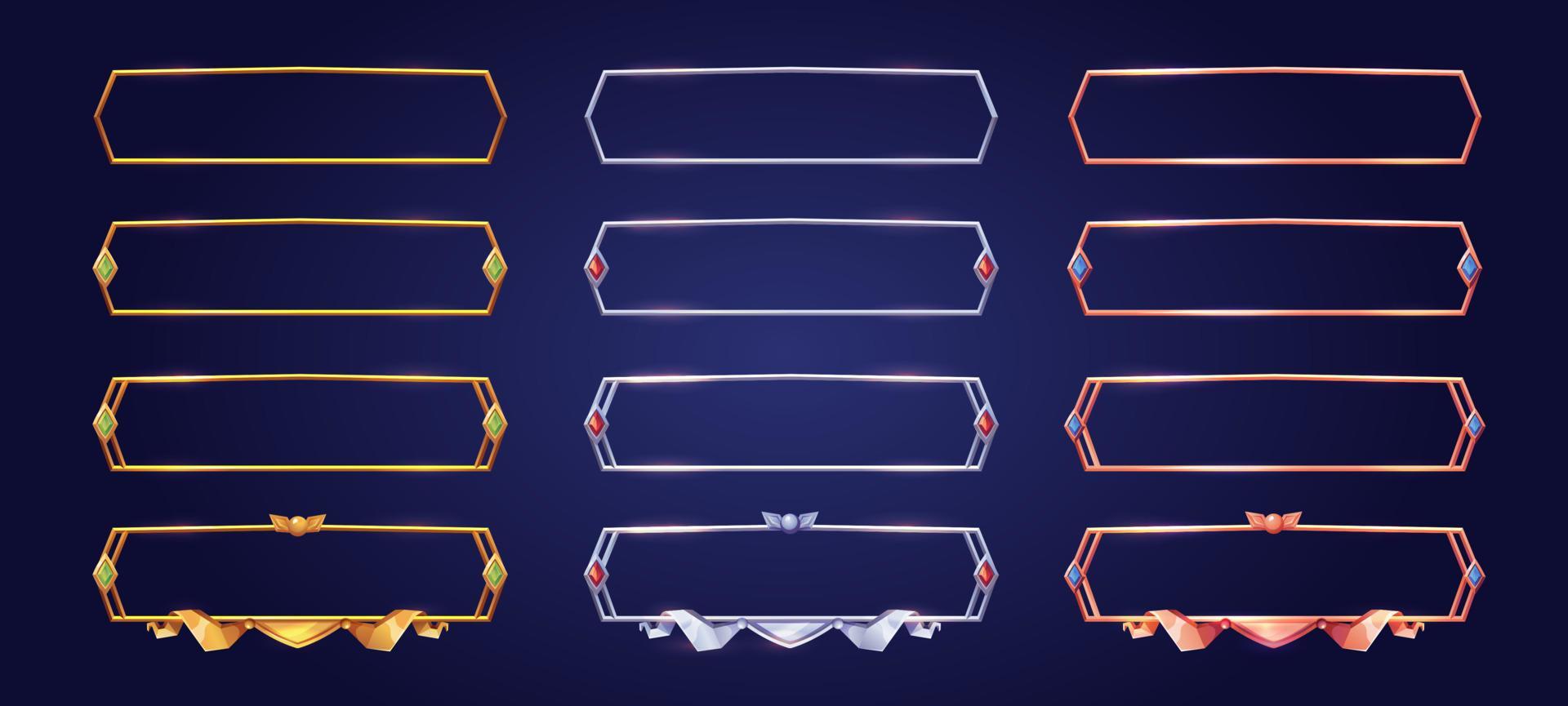 Medieval game frame, ui metal fantasy border, 21493242 Vector Art at Vecteezy