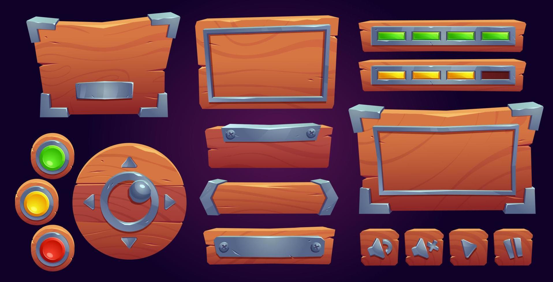 Set of wooden game ui board templates 21493247 Vector Art at Vecteezy Set of wooden game ui board templates 21493247 Vector Art at Vecteezy