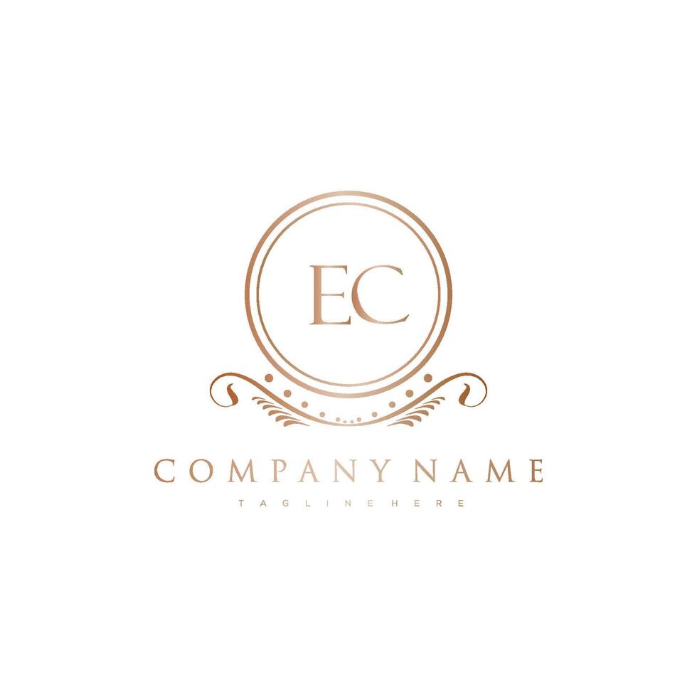 Ec Letter Initial With Royal Luxury Logo Template 21494450 Vector Art At Vecteezy