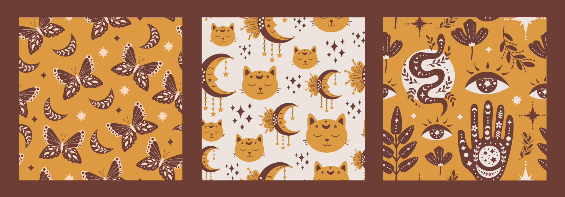 Celestial boho seamless pattern 21495140 Vector Art at Vecteezy