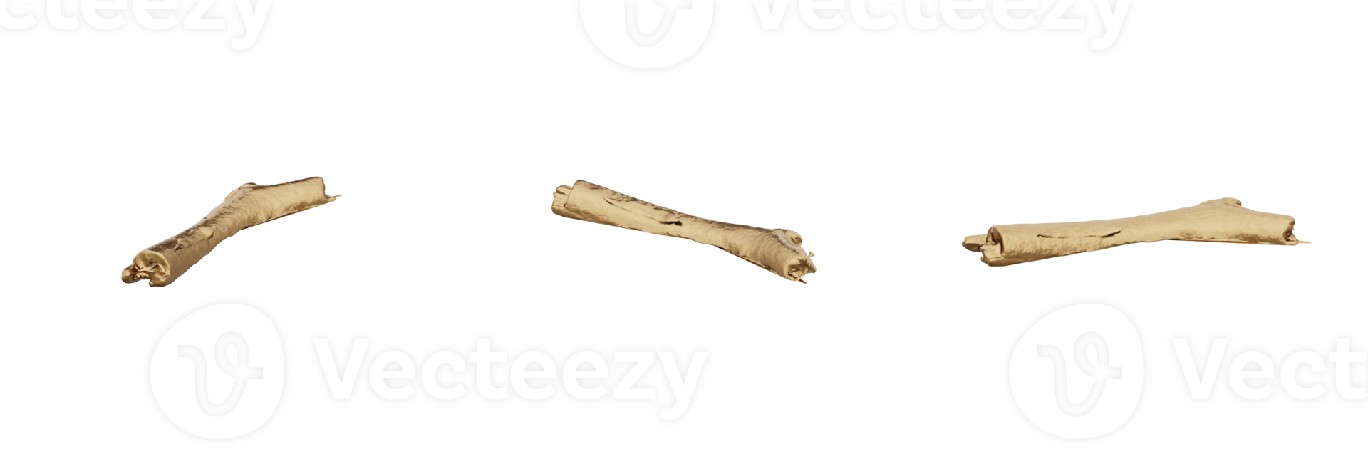 This stunning and realistic 3D render of a golden twig, wood, or stump will add a touch of ...