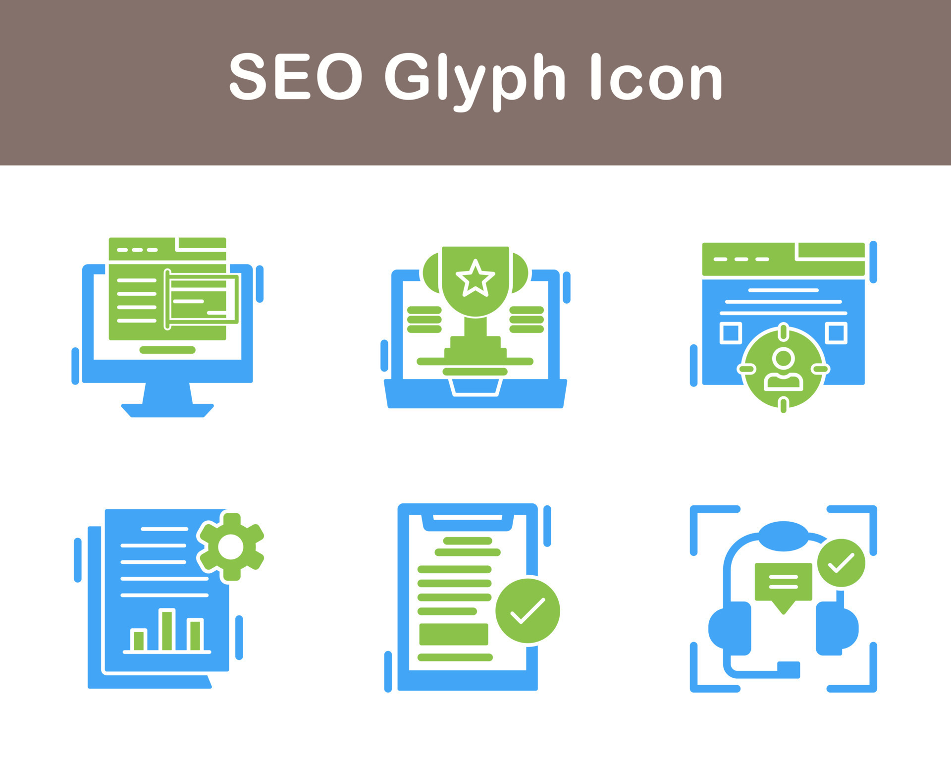 seo vector icono conjunto 21496009 Vector en Vecteezy