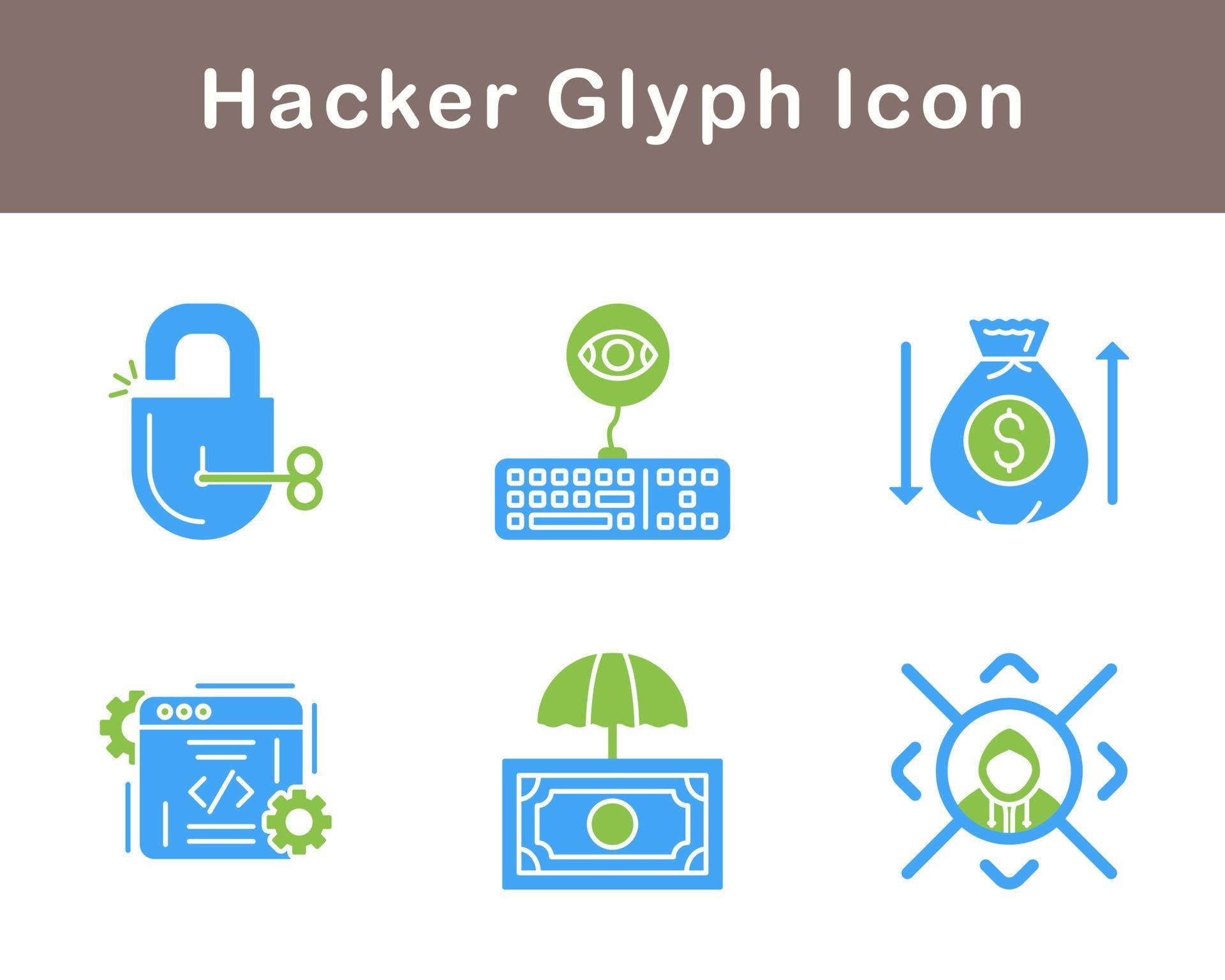 Hacker Vector Icon Set 21496174 Vector Art at Vecteezy