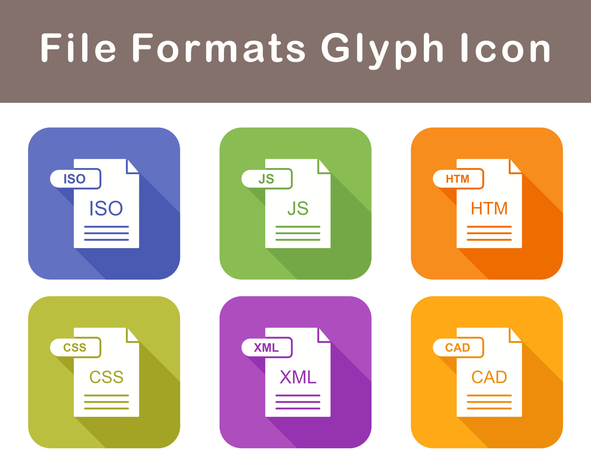 File Formats Vector Icon Set 21497702 Vector Art At Vecteezy